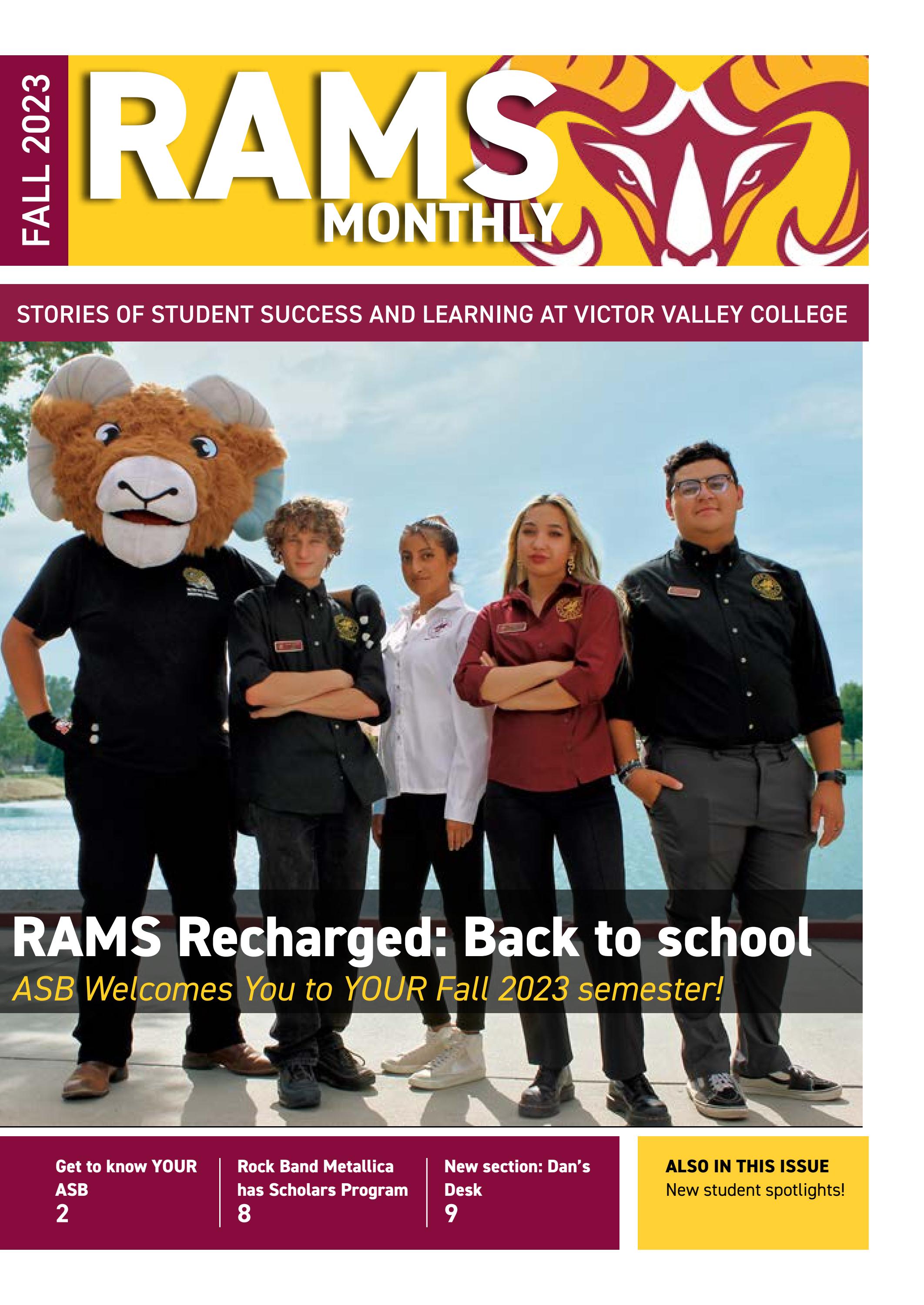 RAMS Monthly August 2023 by Victor Valley College - Issuu