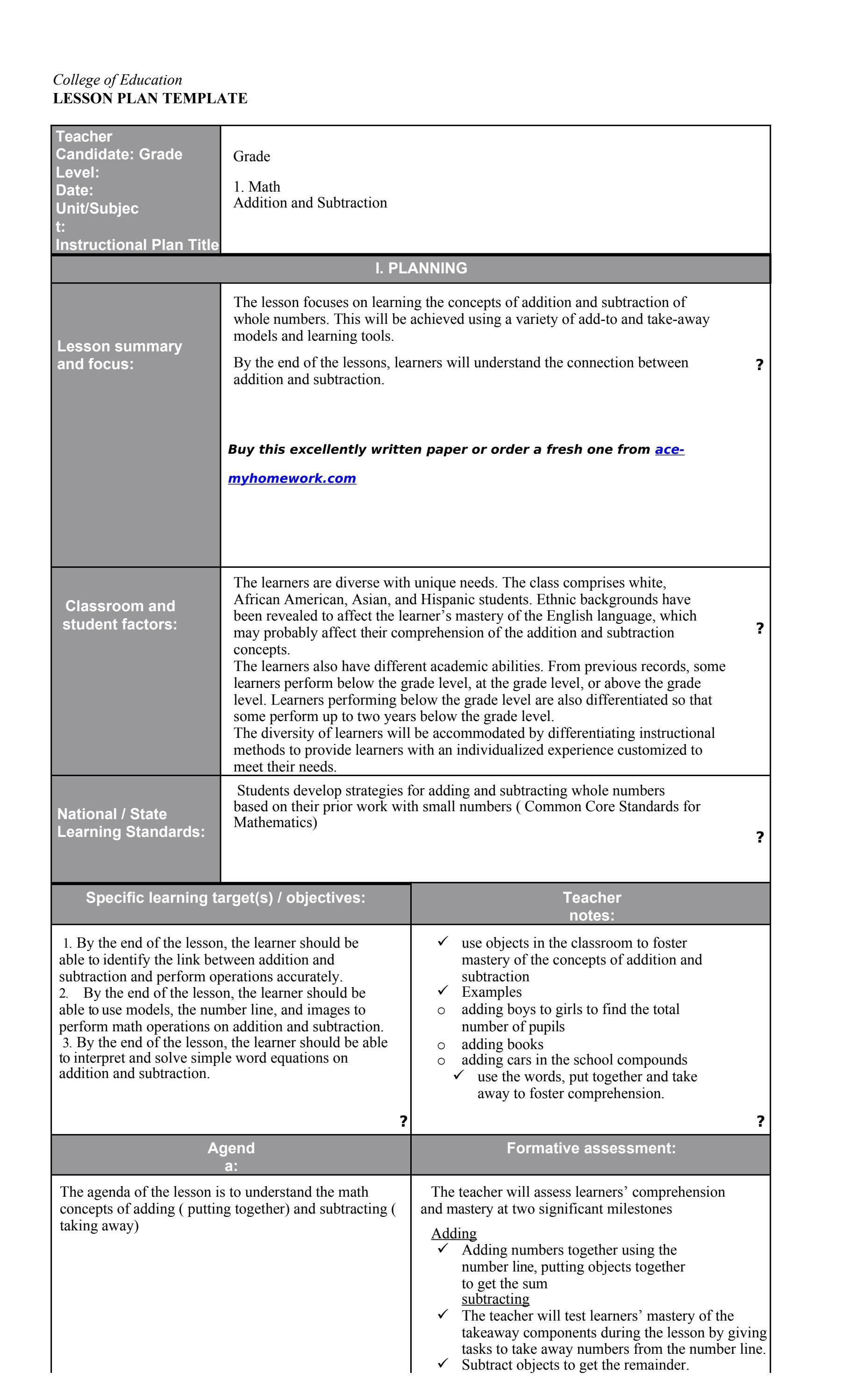 College of Education Lesson Plan Template by acemyhomework - Issuu