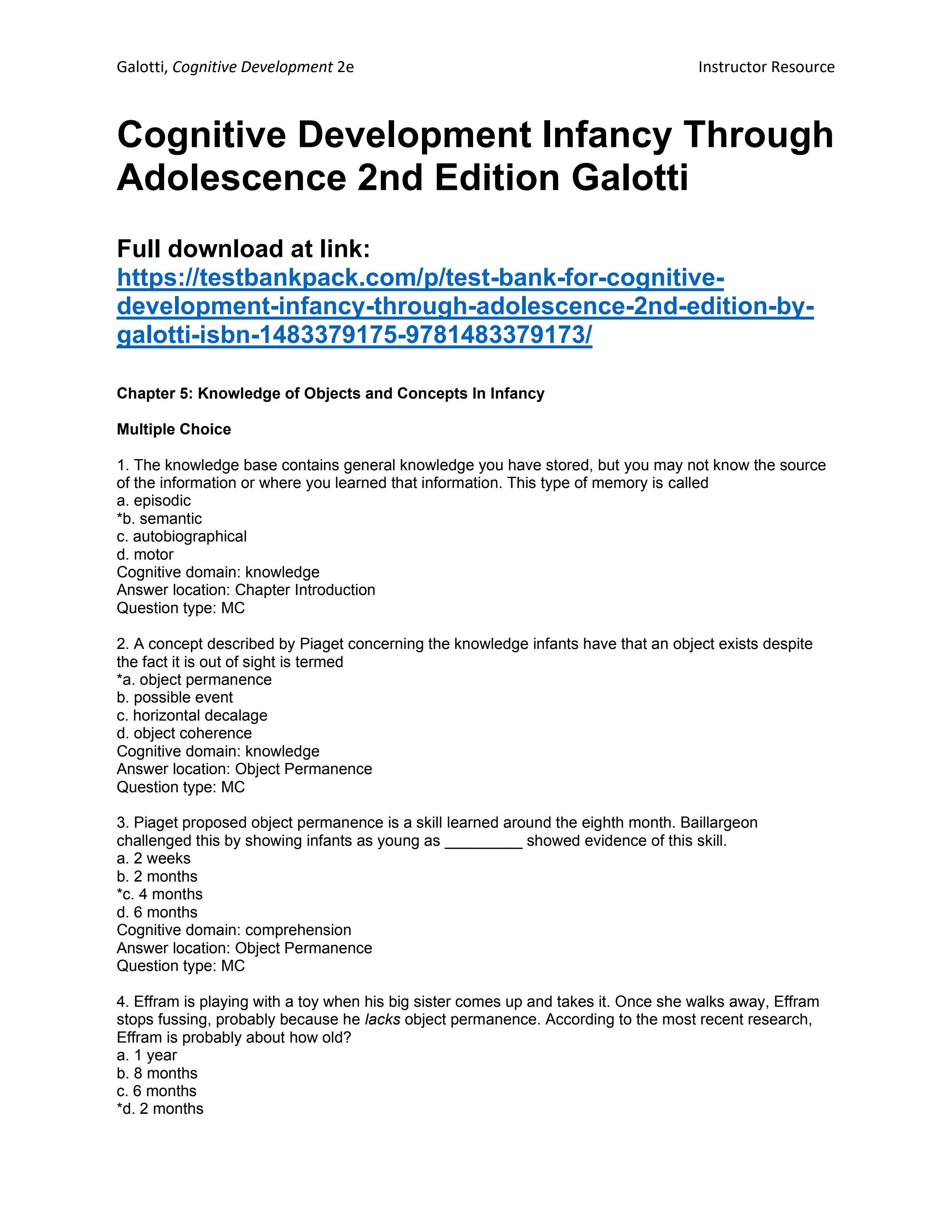 Adolescence Cognitive Development