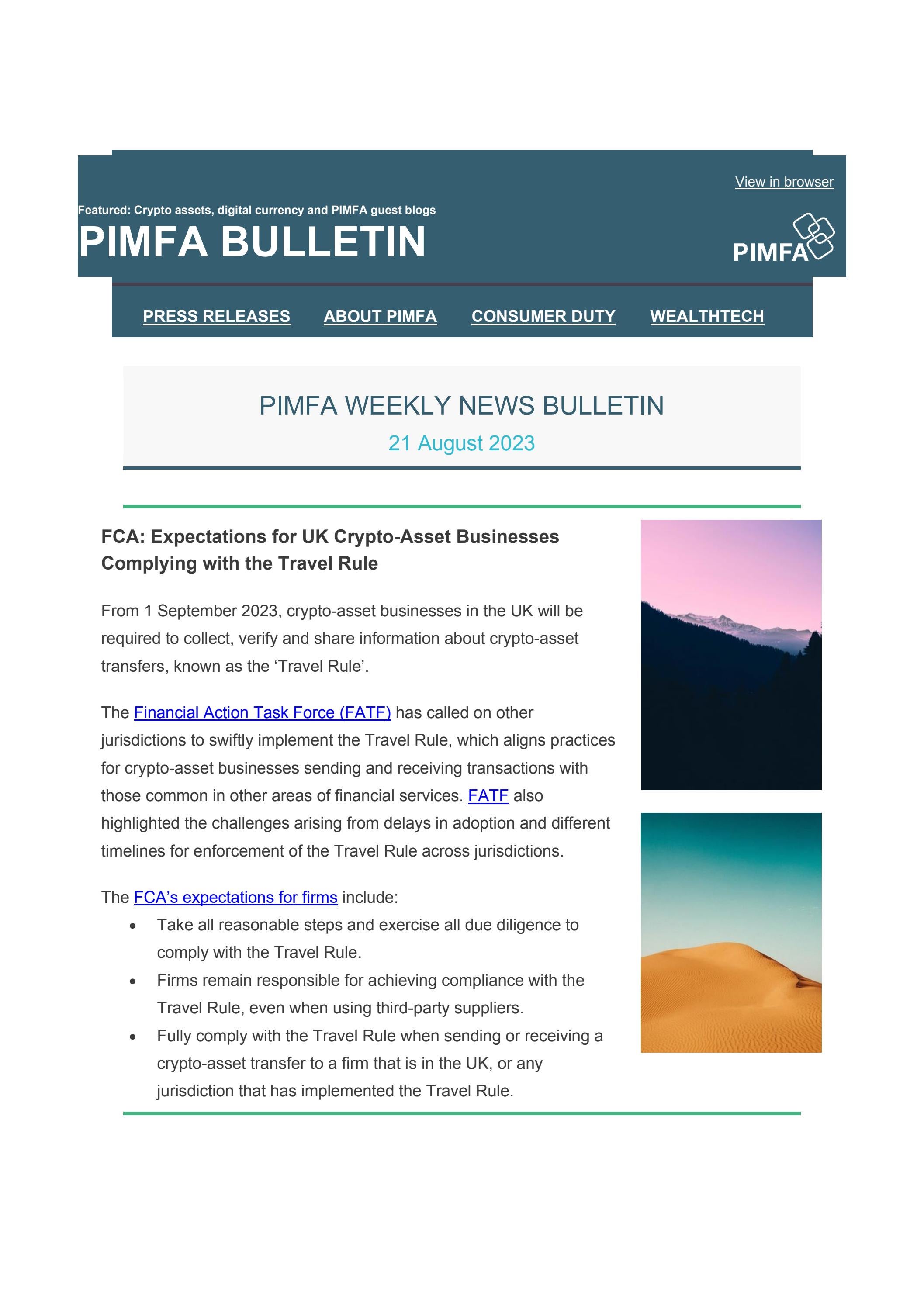 PIMFA Weekly News Bulletin - 21 August 2023 by PIMFA - Issuu