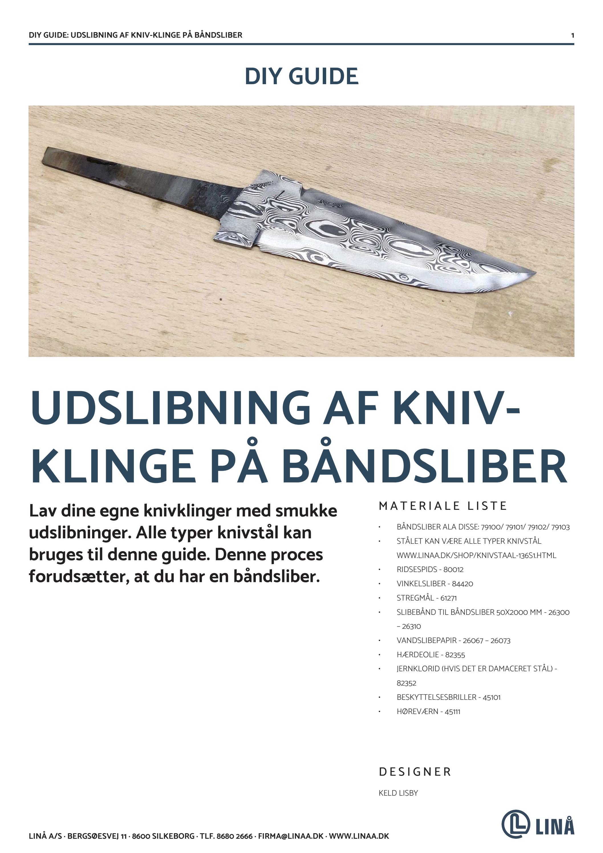 Udslibning af knivklinge på båndsliber by Linå A/S - Issuu