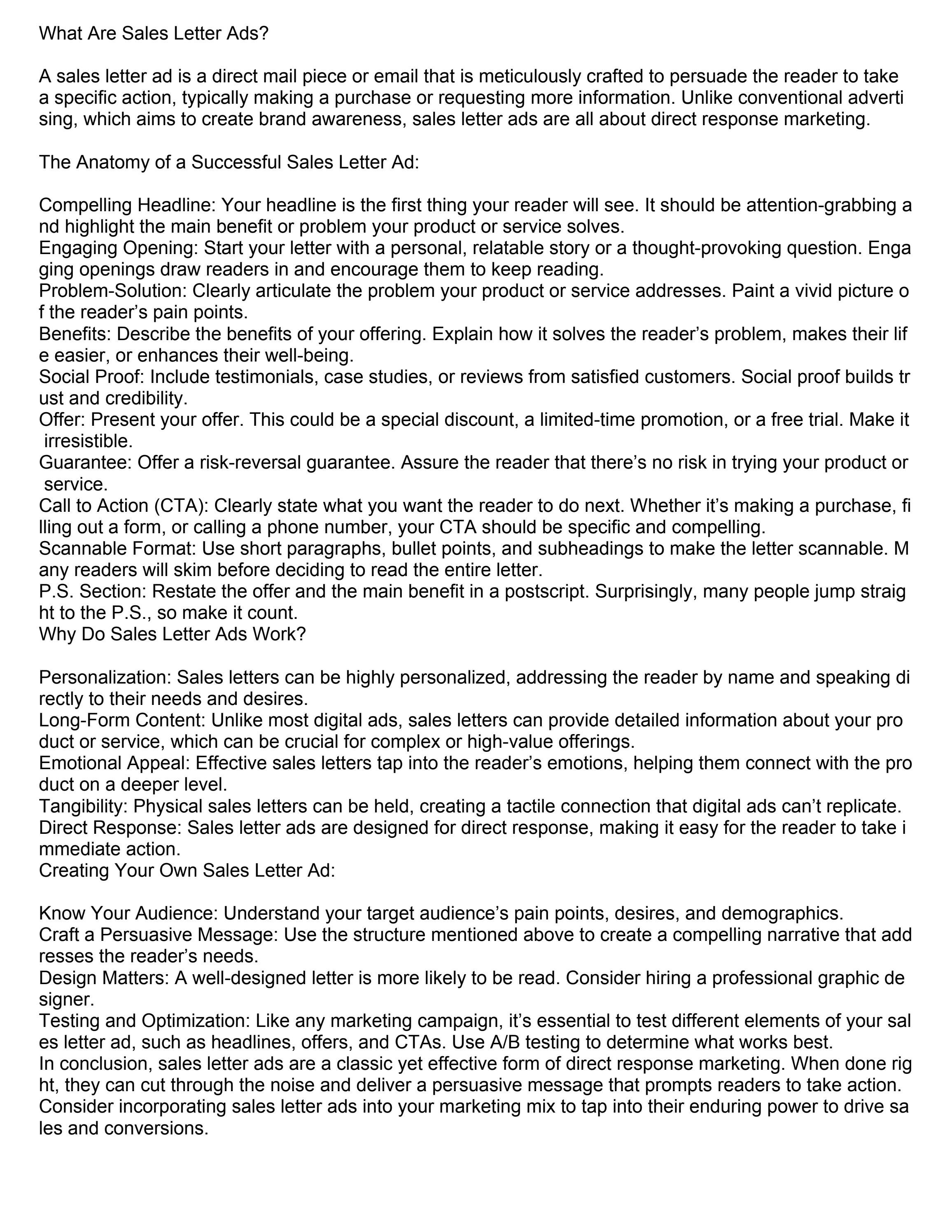 Unleash the Power of Sales Letter Ads by AP Corporation - Issuu