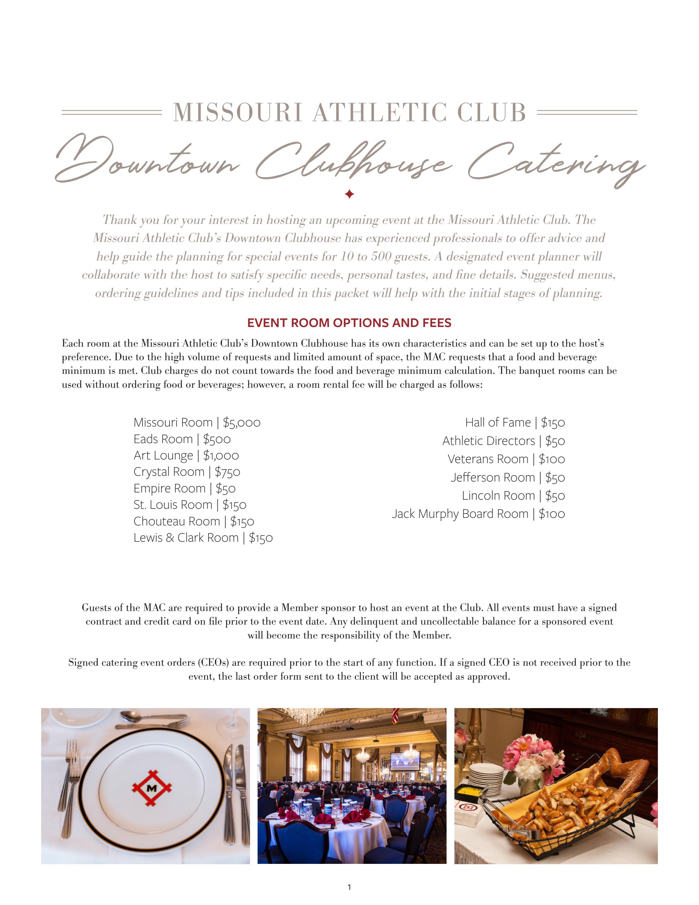 Downtown Clubhouse Catering Menu, Aug. 2023 by Missouri Athletic Club ...