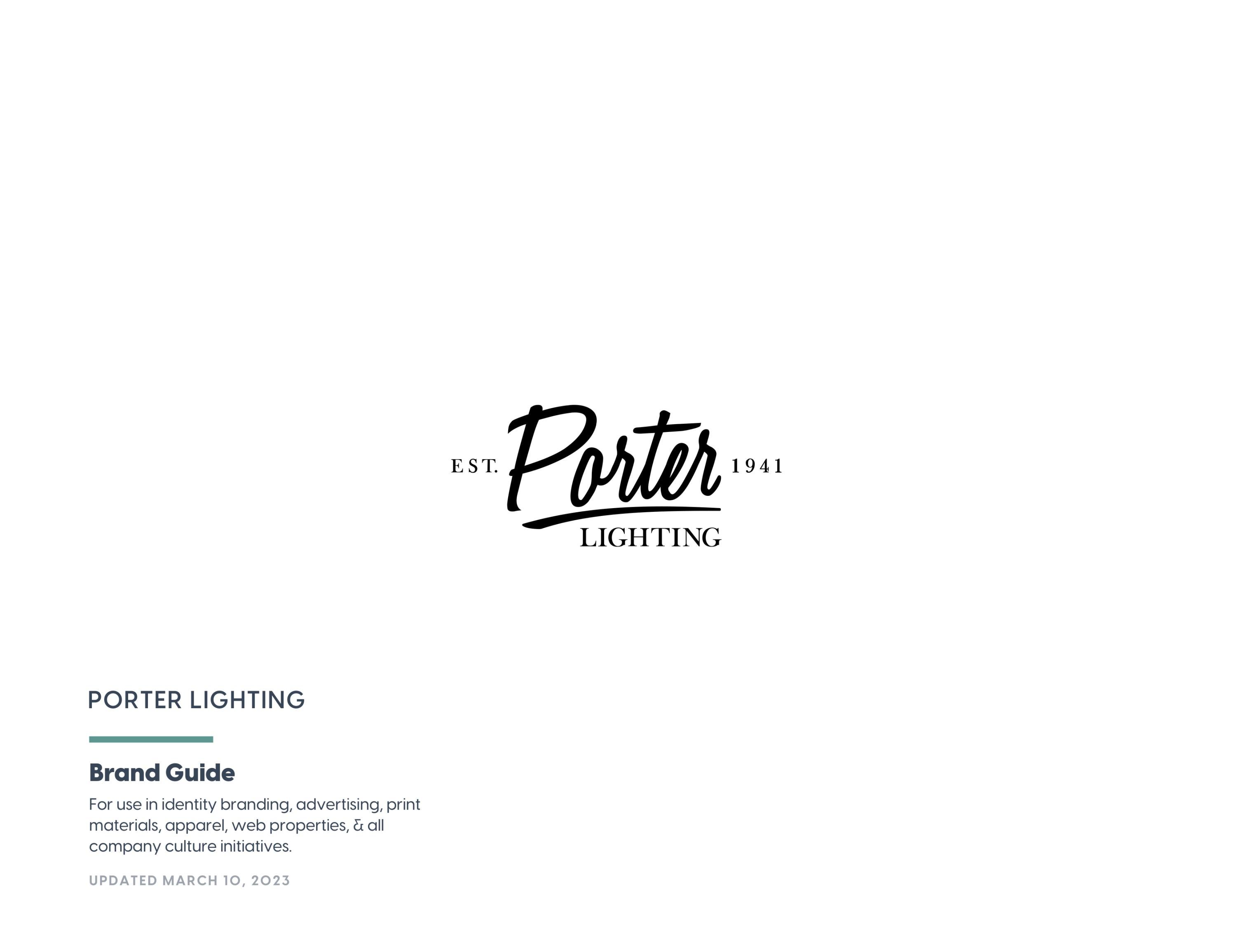 Porter Lighting - Brand Guide August '22 by XXIIBrands - Issuu