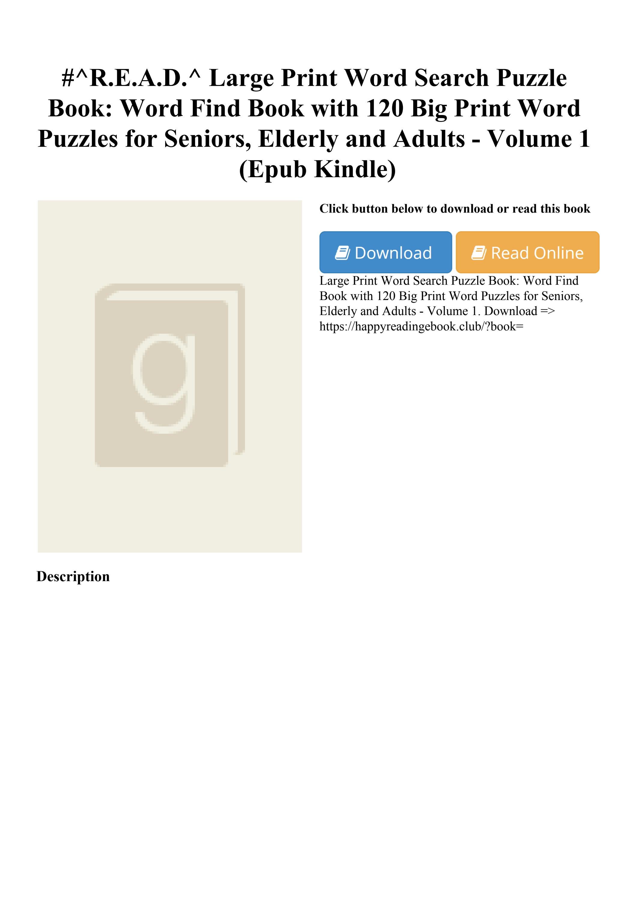 #^R.E.A.D.^ Large Print Word Search Puzzle Book Word Find Book with 120 ...