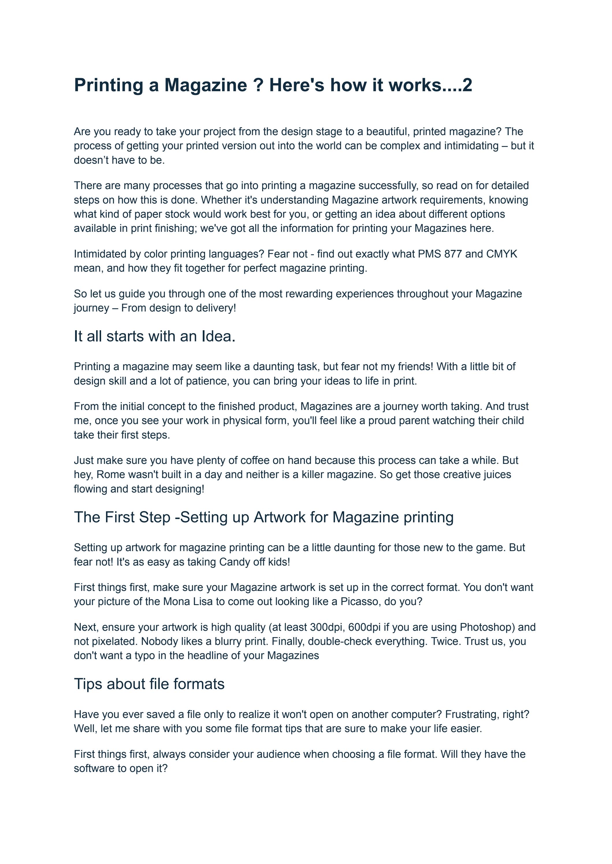 Printing a Magazine ? Here's how it works 2 by Patented - Issuu