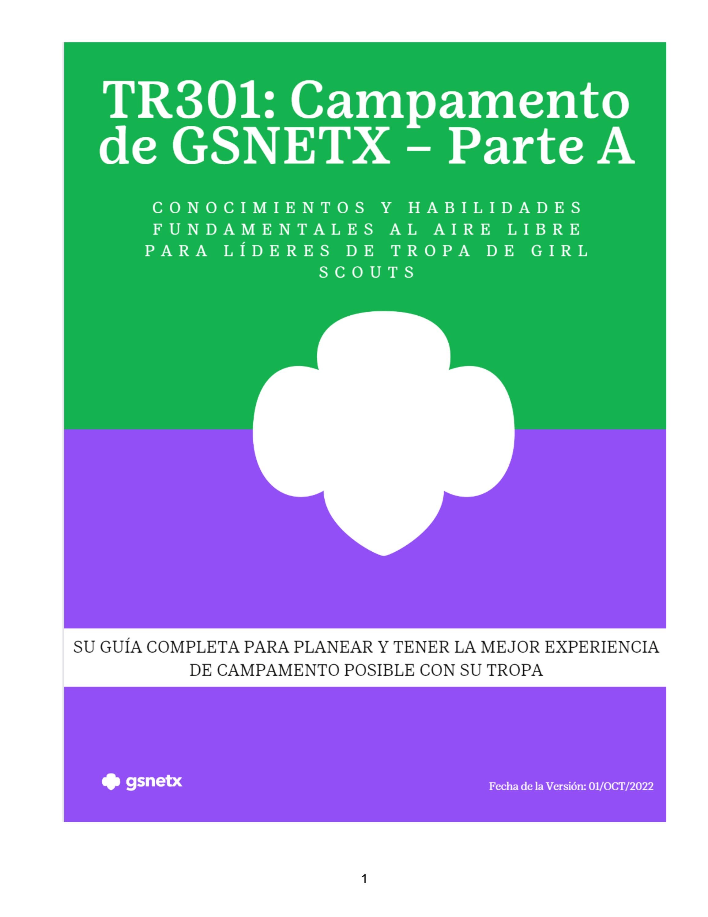 Spanish - TR301 Part A: GSNETX Camping ONLINE MODULE by Girl Scouts of ...