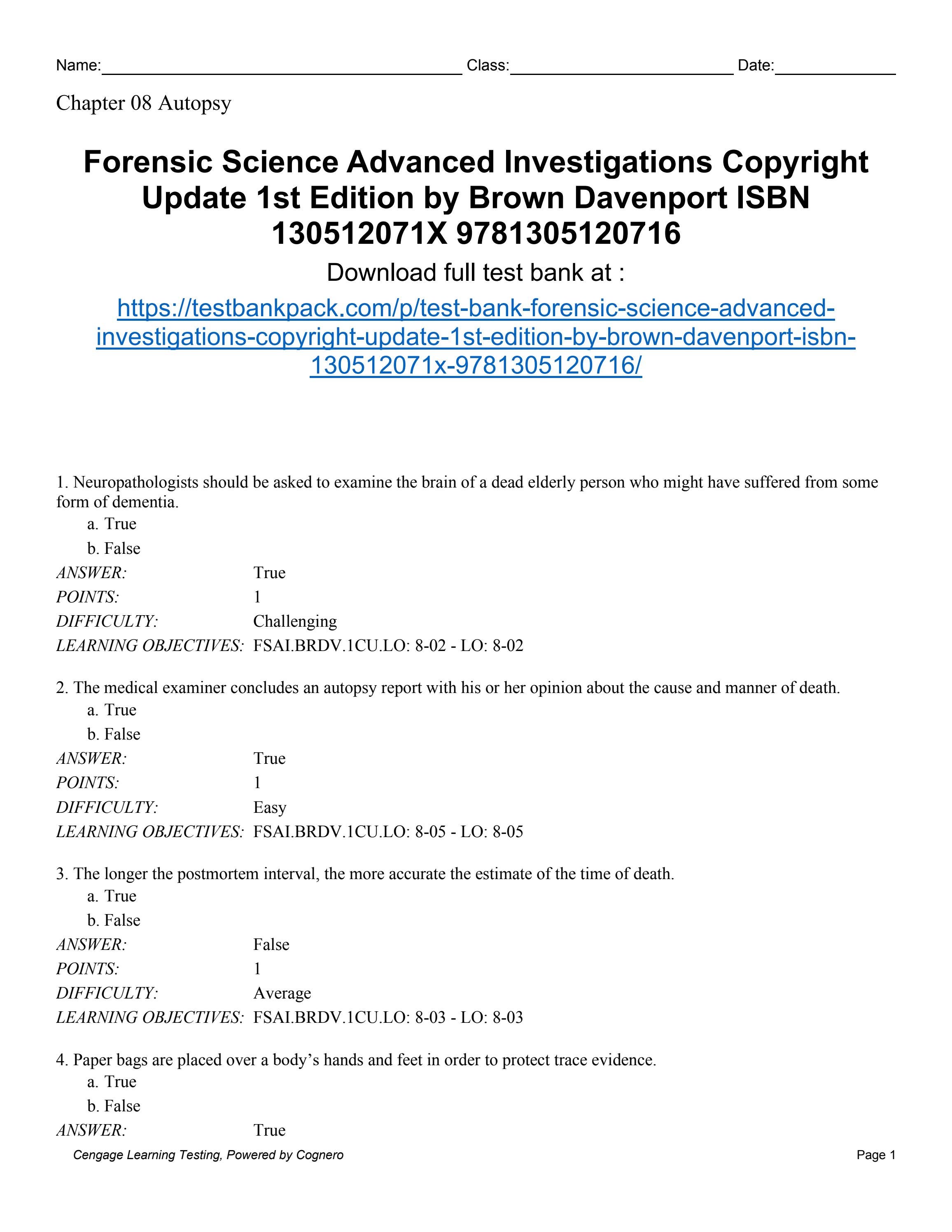 Forensic science advanced investigations copyright update 1st edition ...
