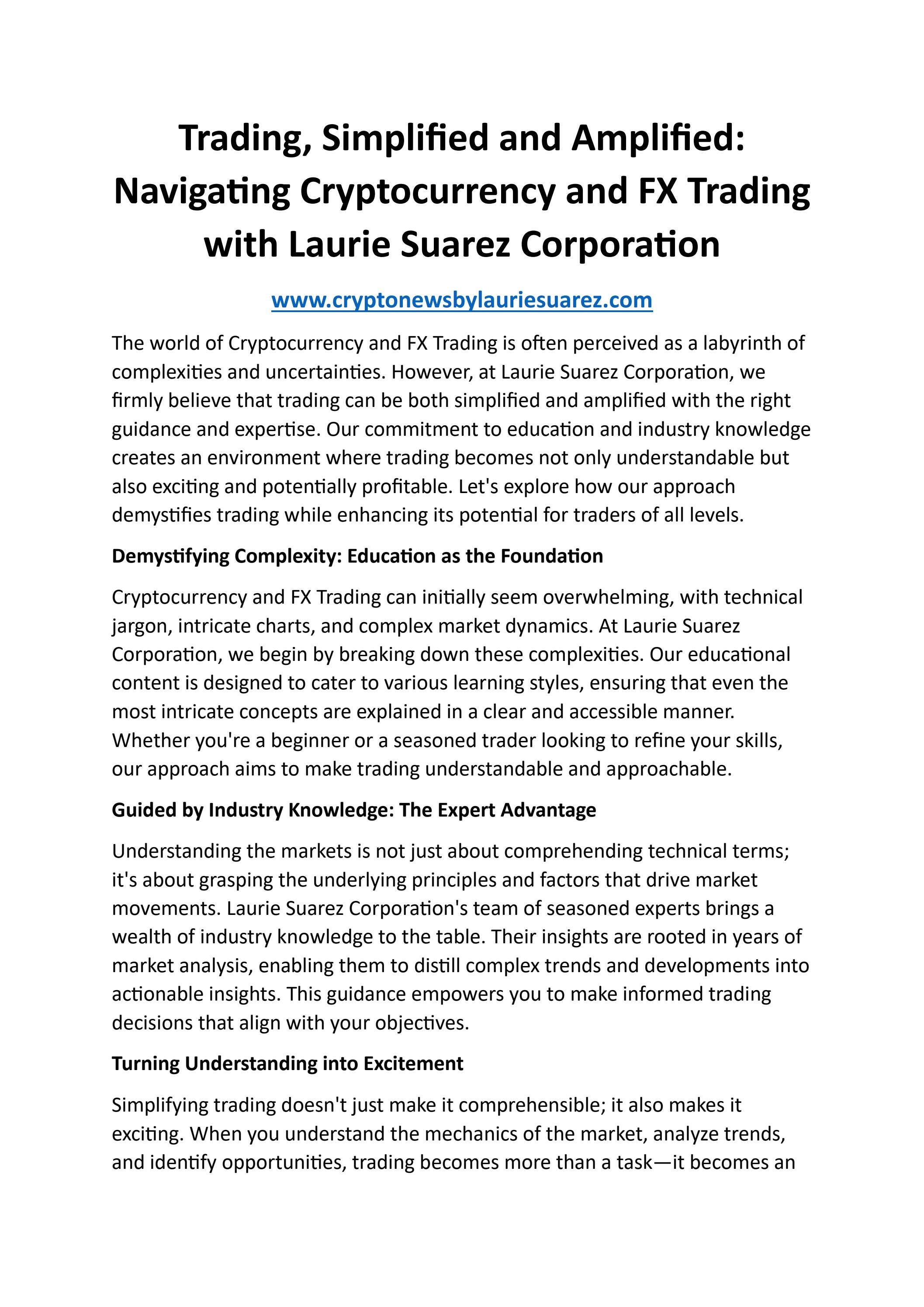 Trading, Simplified and Amplified: Navigating Cryptocurrency and FX ...