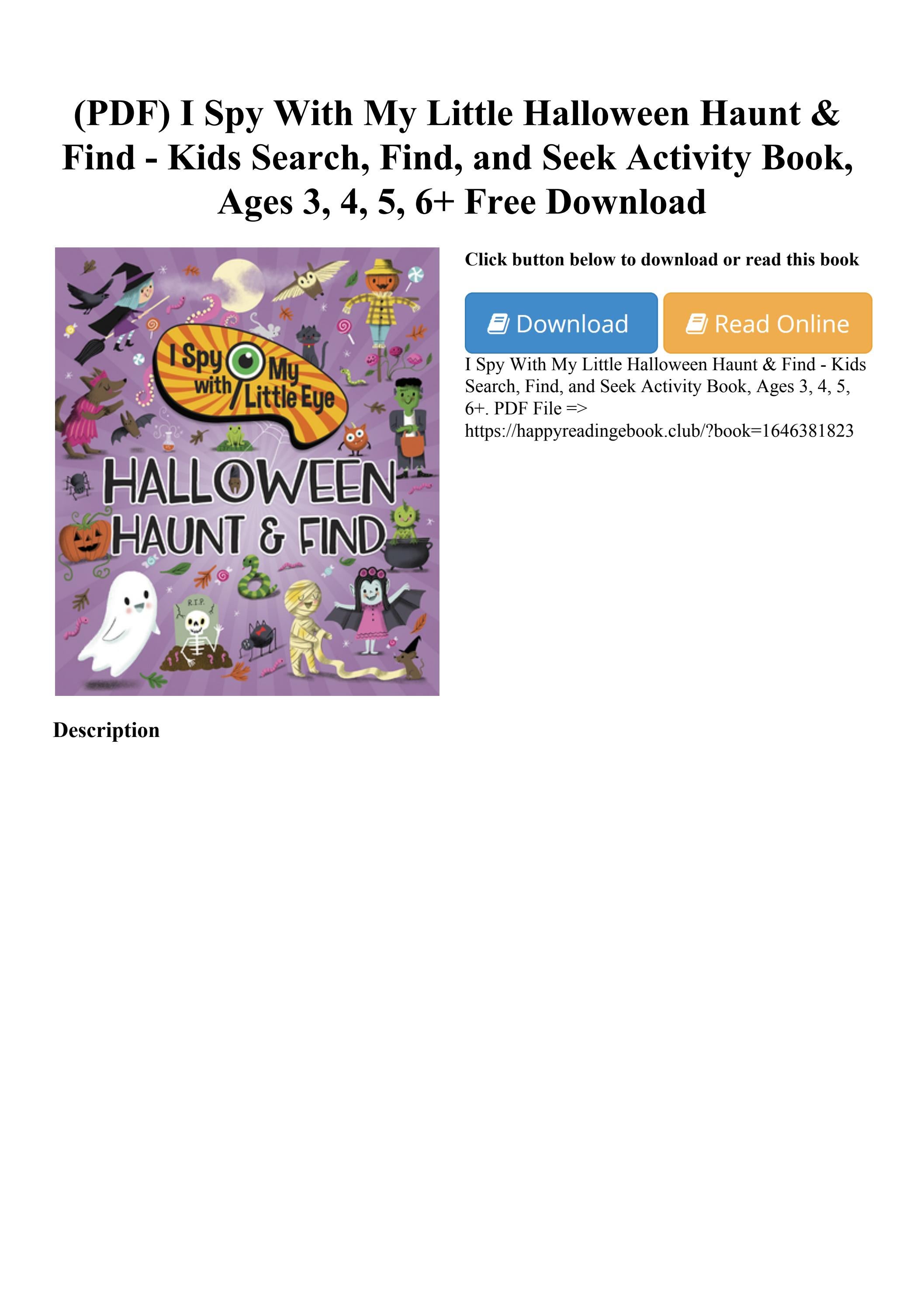 (PDF) I Spy With My Little Halloween Haunt & Find - Kids Search Find ...