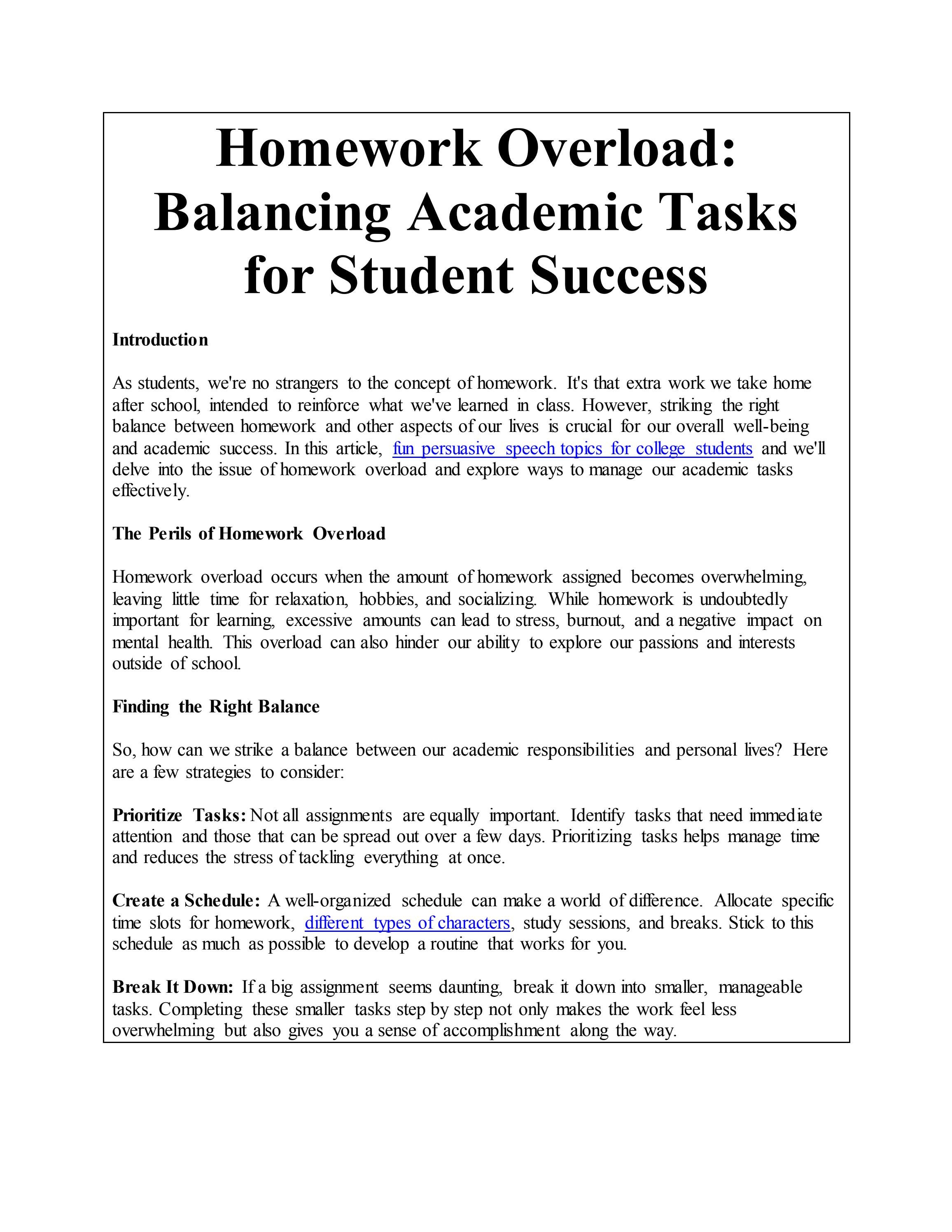 College Homework Overload