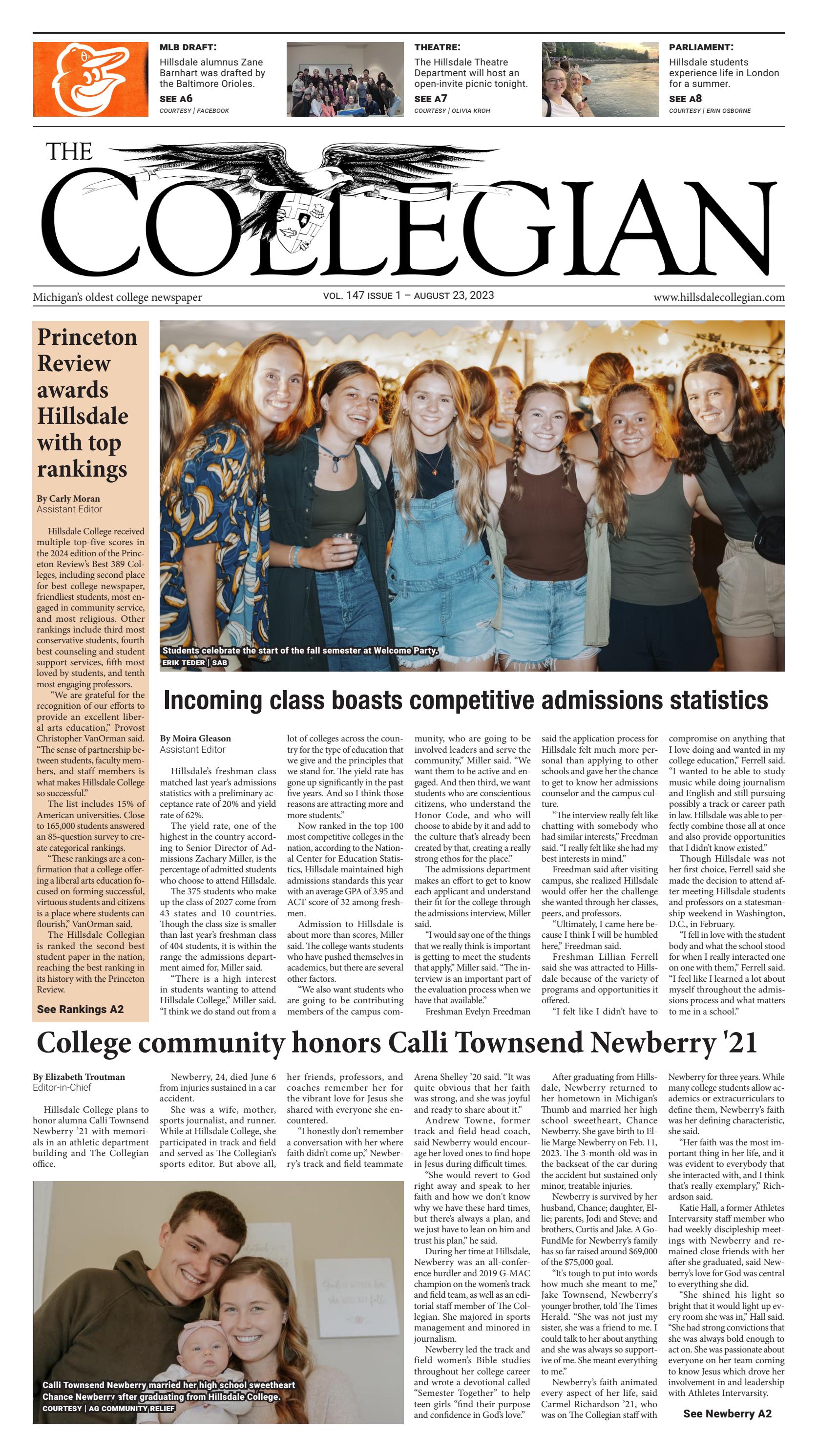 Collegian 8.23.2023 by The Hillsdale Collegian - Issuu