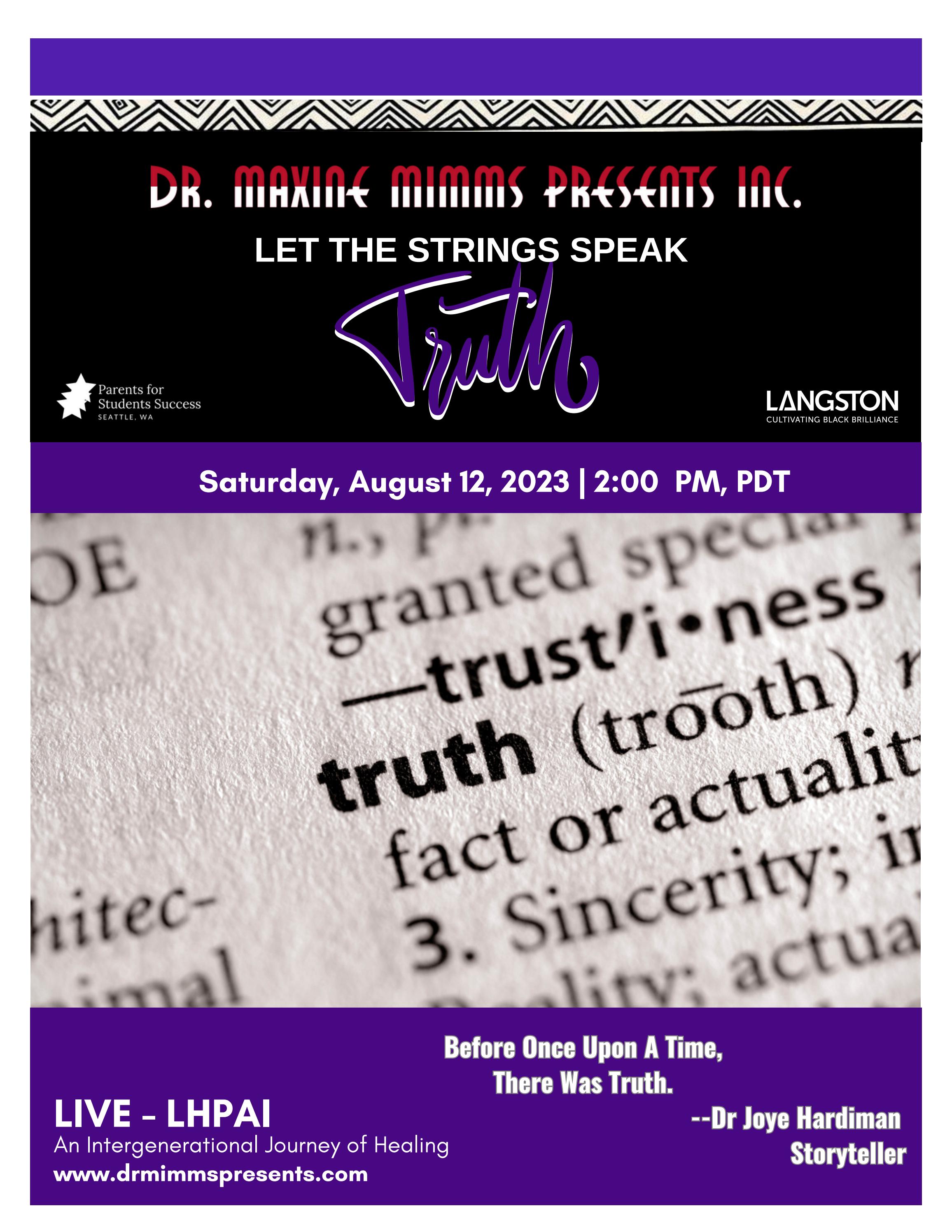 Dr. Mimms Presents Let the Strings Speak Truth - 2023 by TwandaHillInc - Issuu