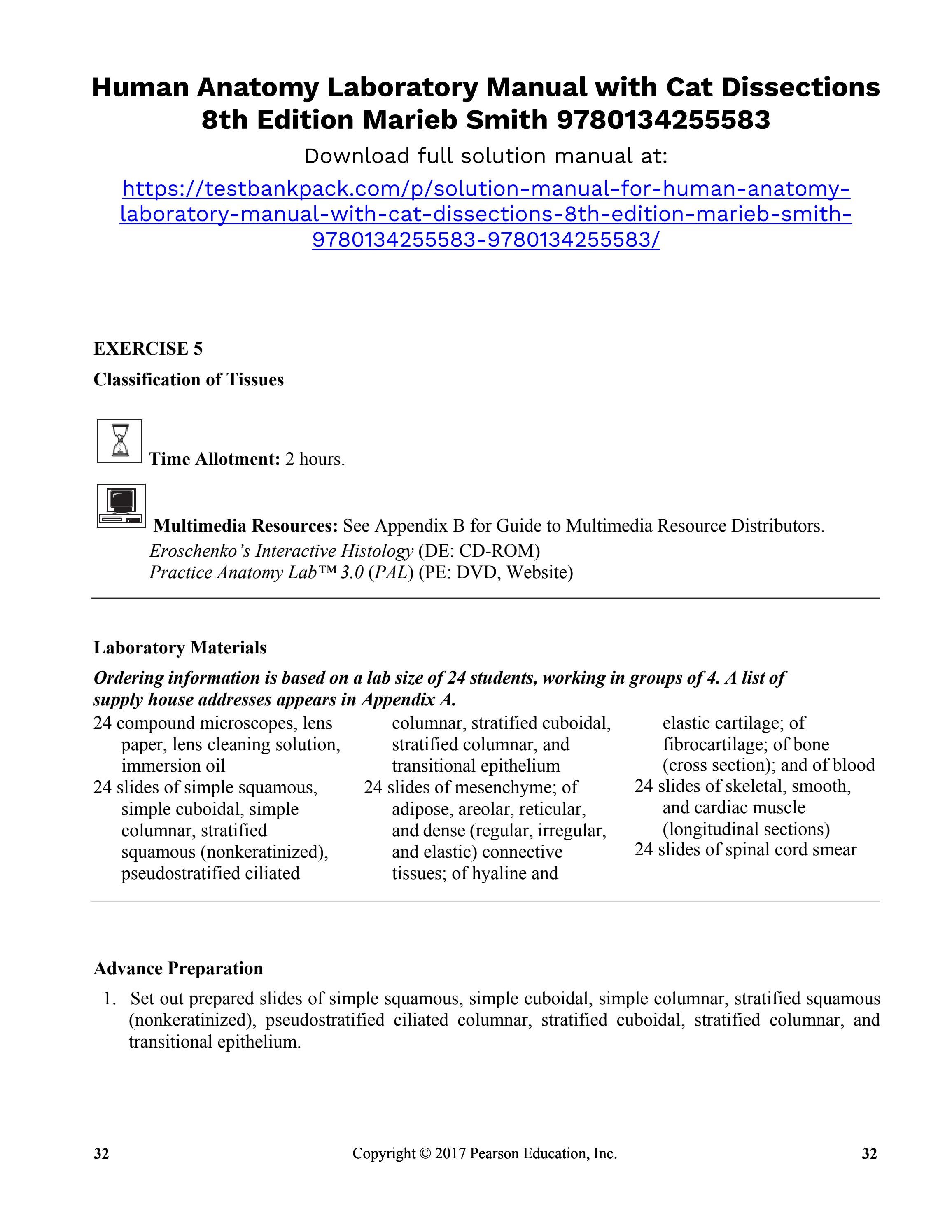 Classification Of Tissues Exercise 5