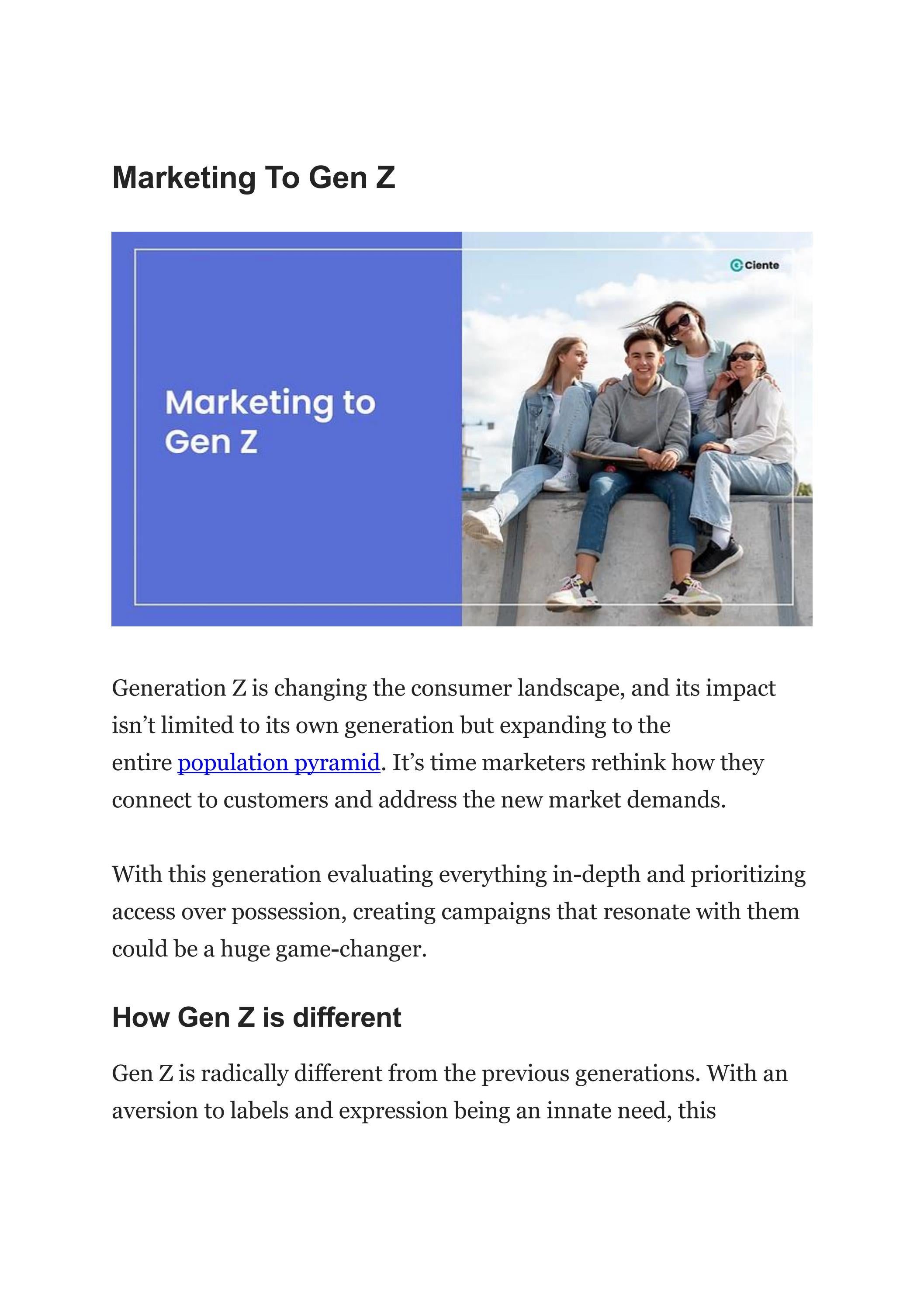 Marketing to Gen Z by Team_Ciente - Issuu