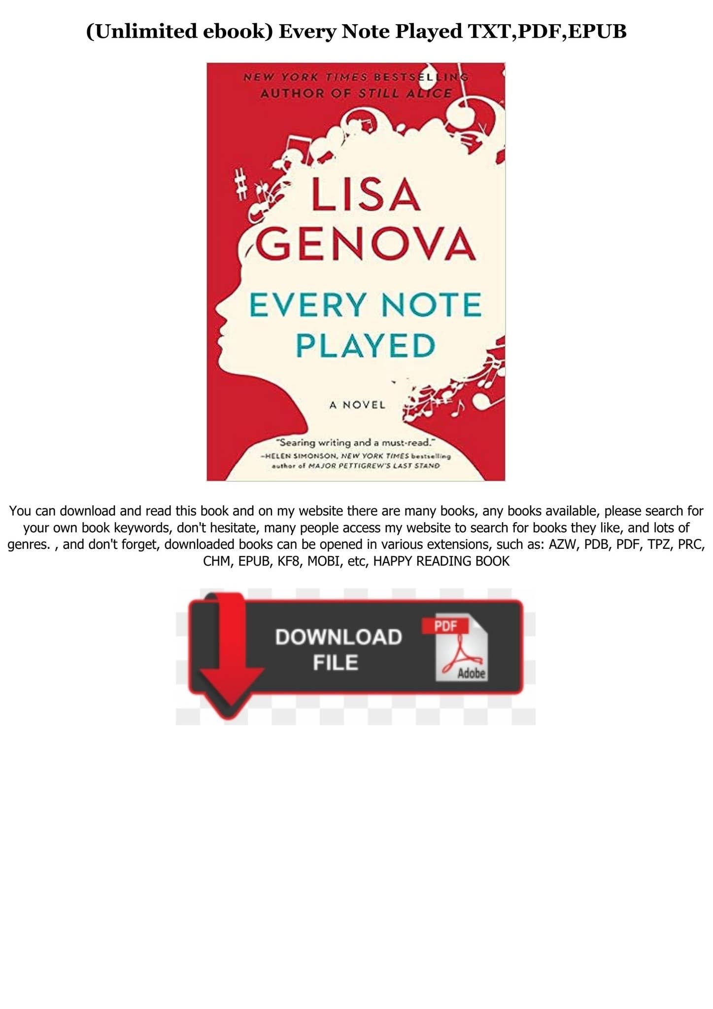 PDF Download Every Note Played Full AudioBook by memolomimemolomi11 - Issuu