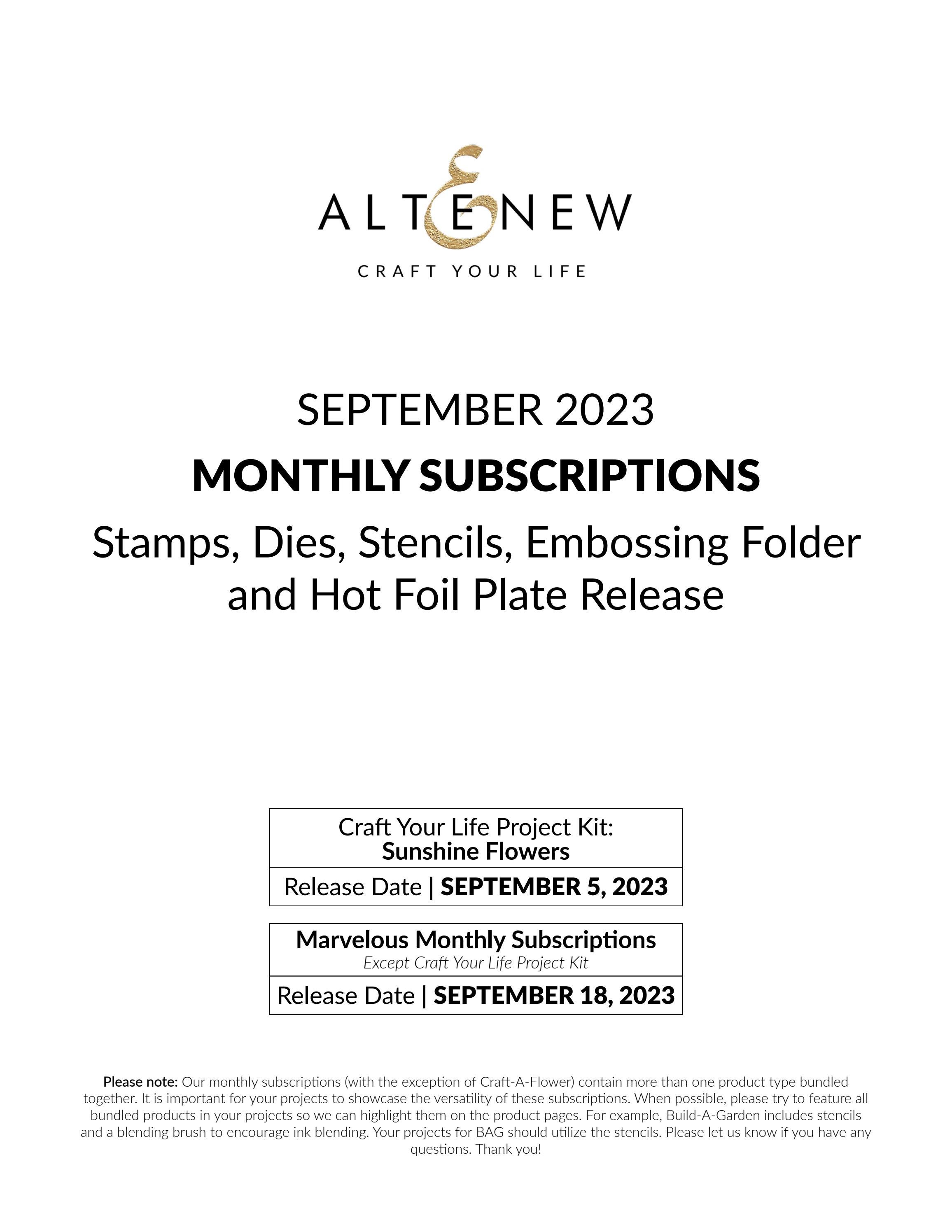 September 2023 Marvelous Monthly Subscriptions by Altenew - Issuu