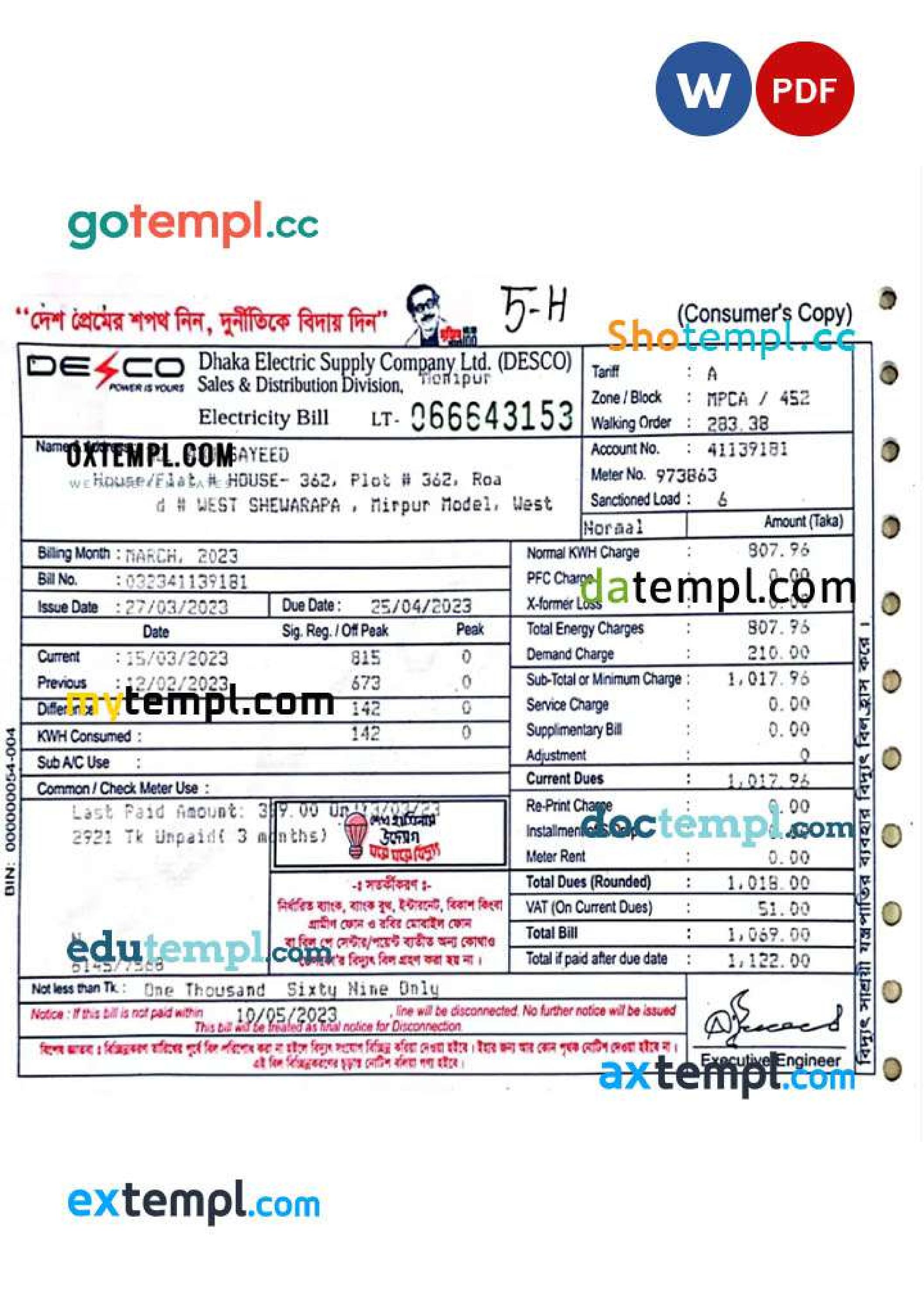 INDIA DECO utility bill Word and PDF template by katemplstore - Issuu