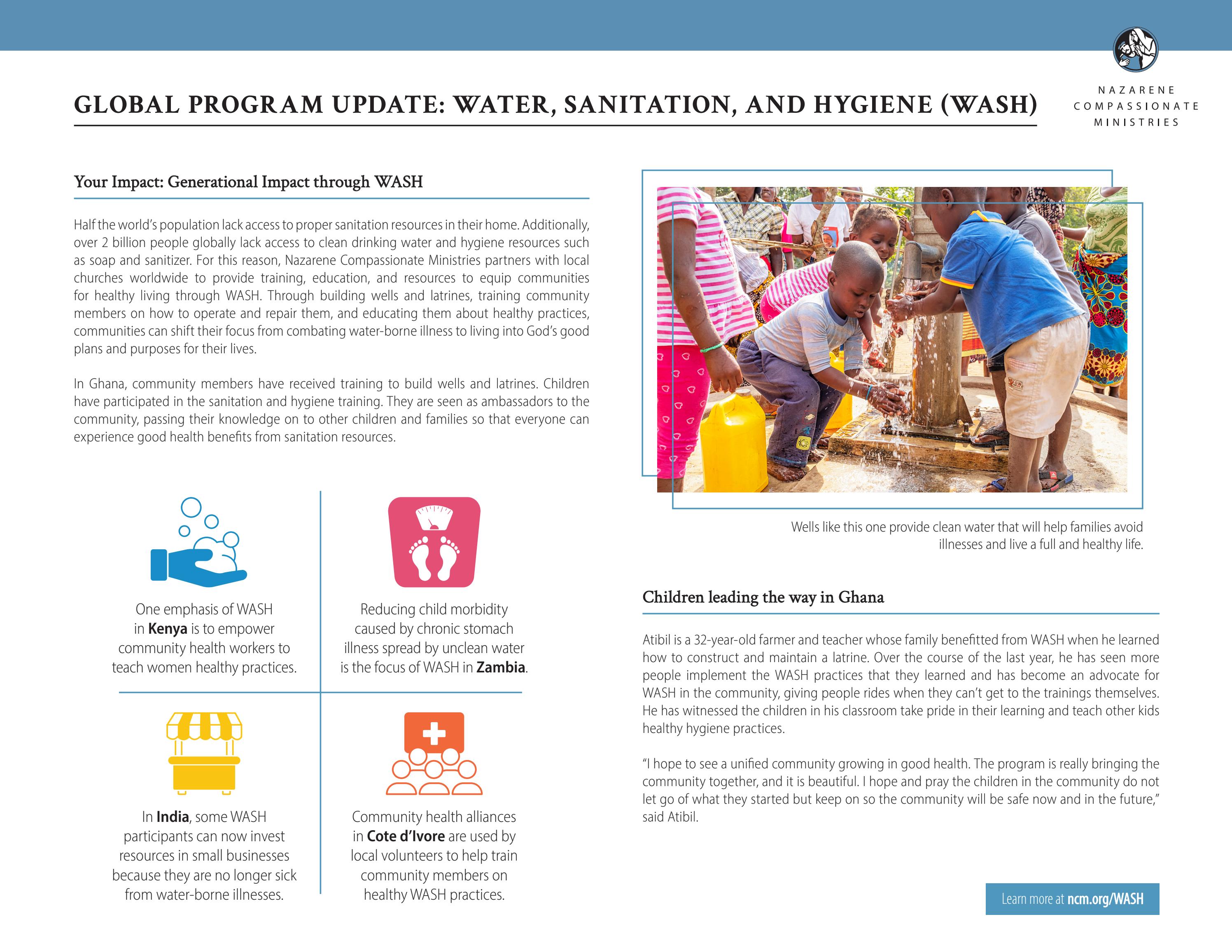 GLOBAL PROGRAM UPDATE: WATER, SANITATION, AND HYGIENE (WASH) by ...