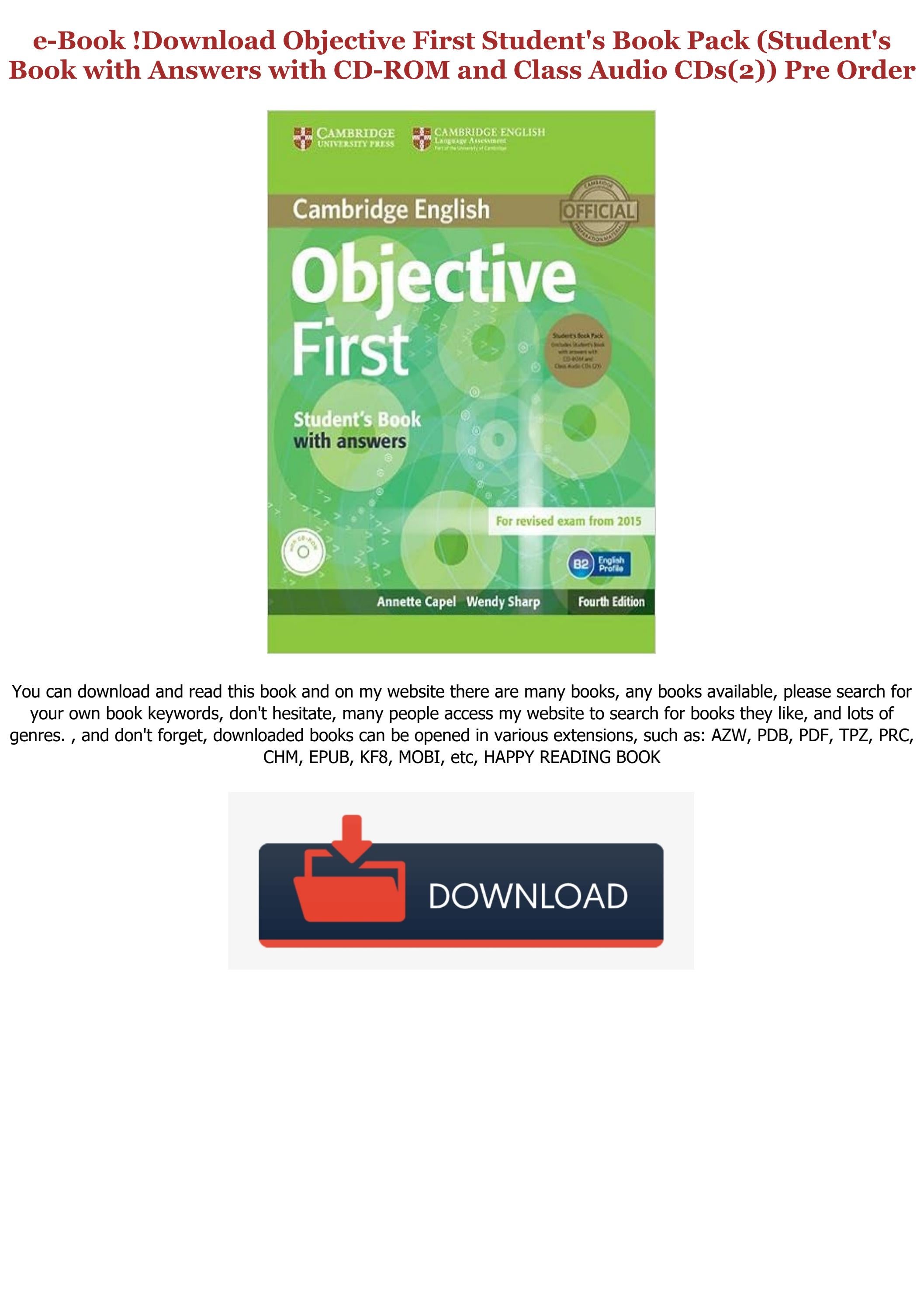 e-Book !Download Objective First Student's Book Pack (Student's Book ...