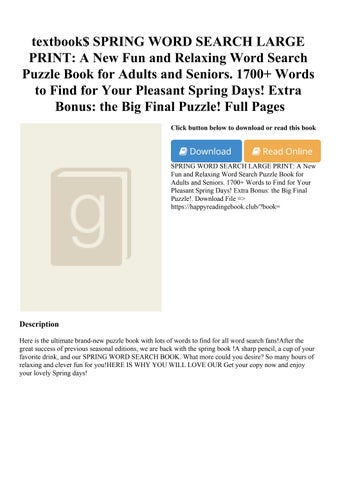 textbook$ SPRING WORD SEARCH LARGE PRINT A New Fun and Relaxing Word ...