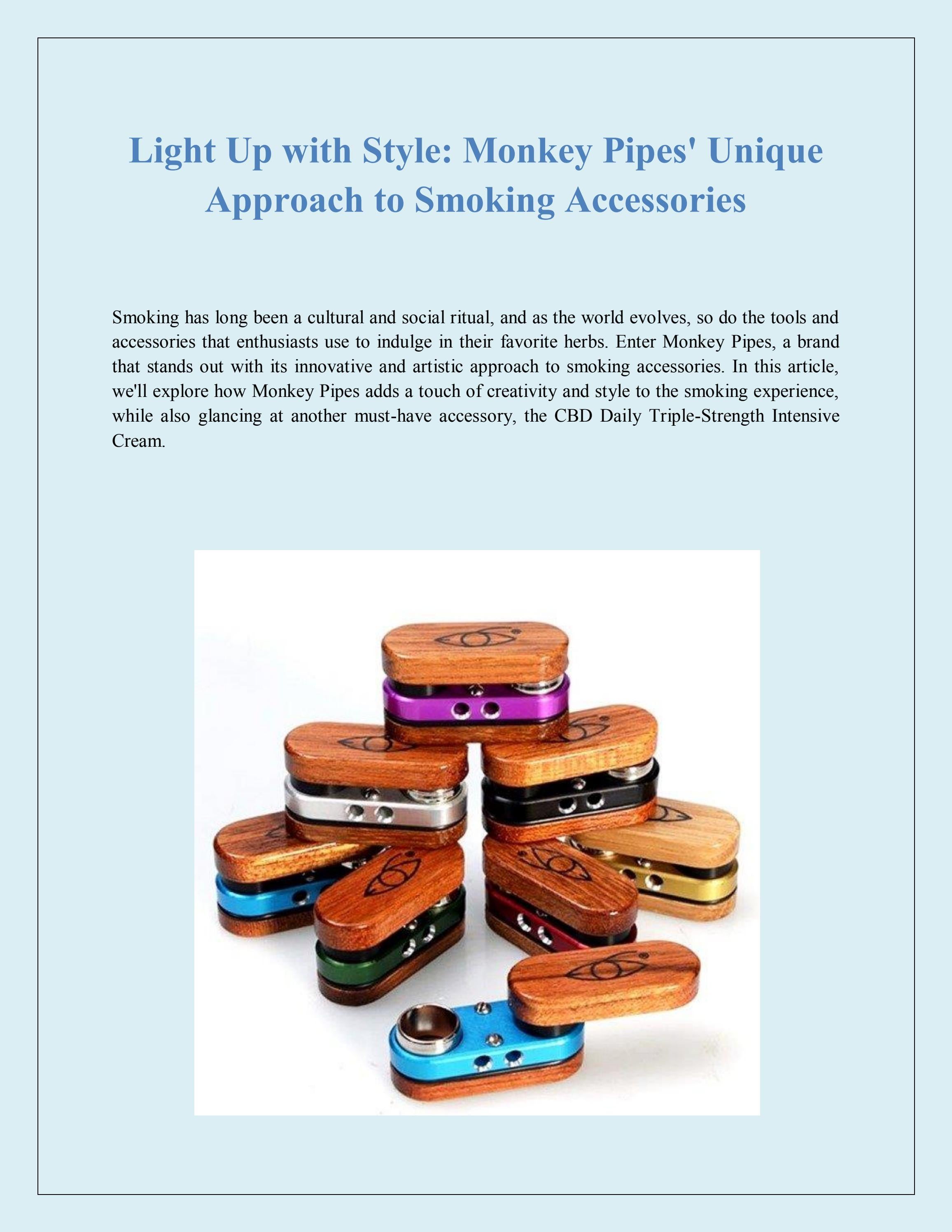 Light Up with Style: Monkey Pipes' Unique Approach to Smoking ...