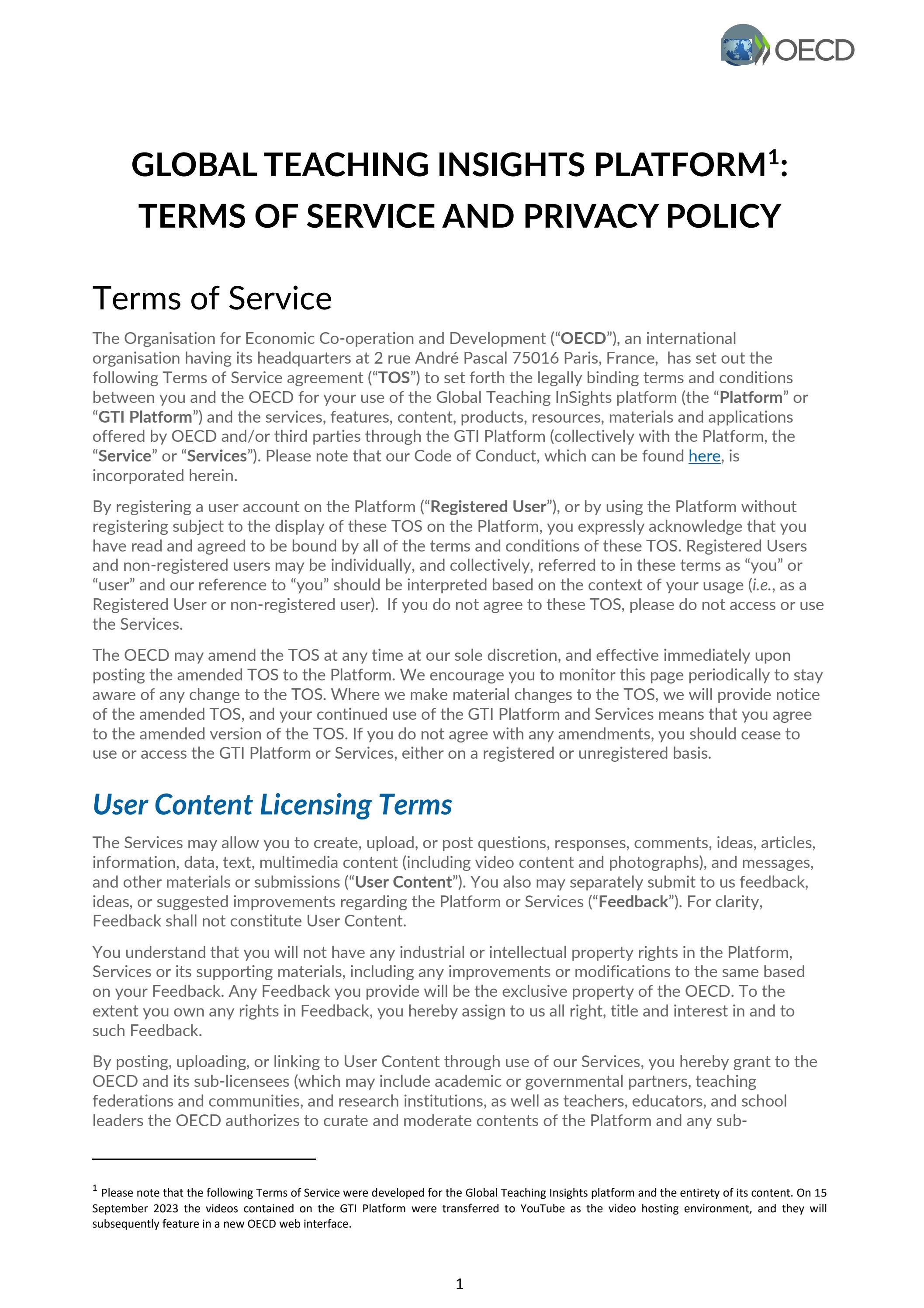 Global Teaching Insights ToS and Privacy Policy by OECD - Issuu