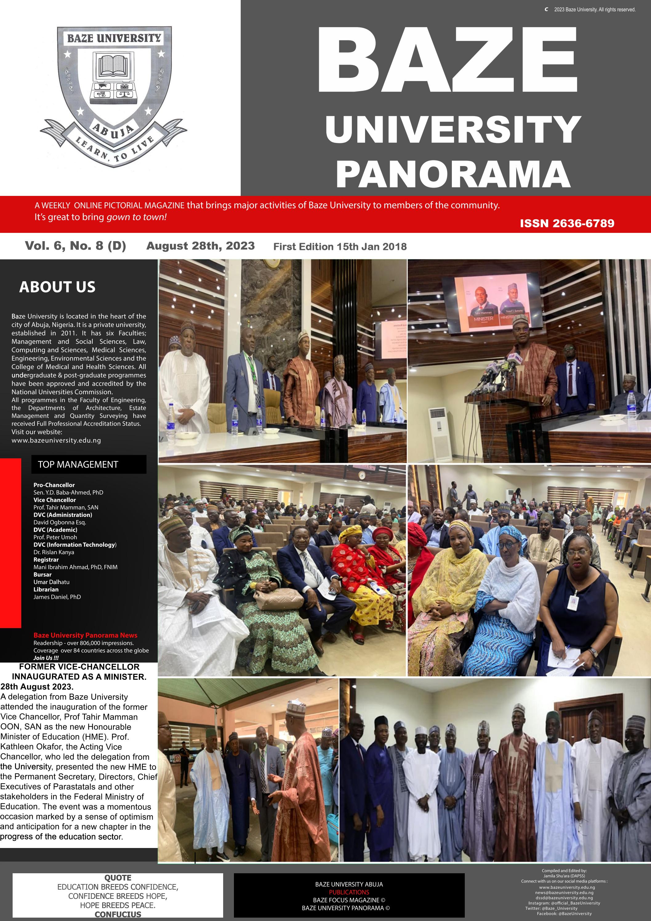 BAZE UNIVERSITY PANORAMA NEWS (28th August 2023) by Baze University - Issuu
