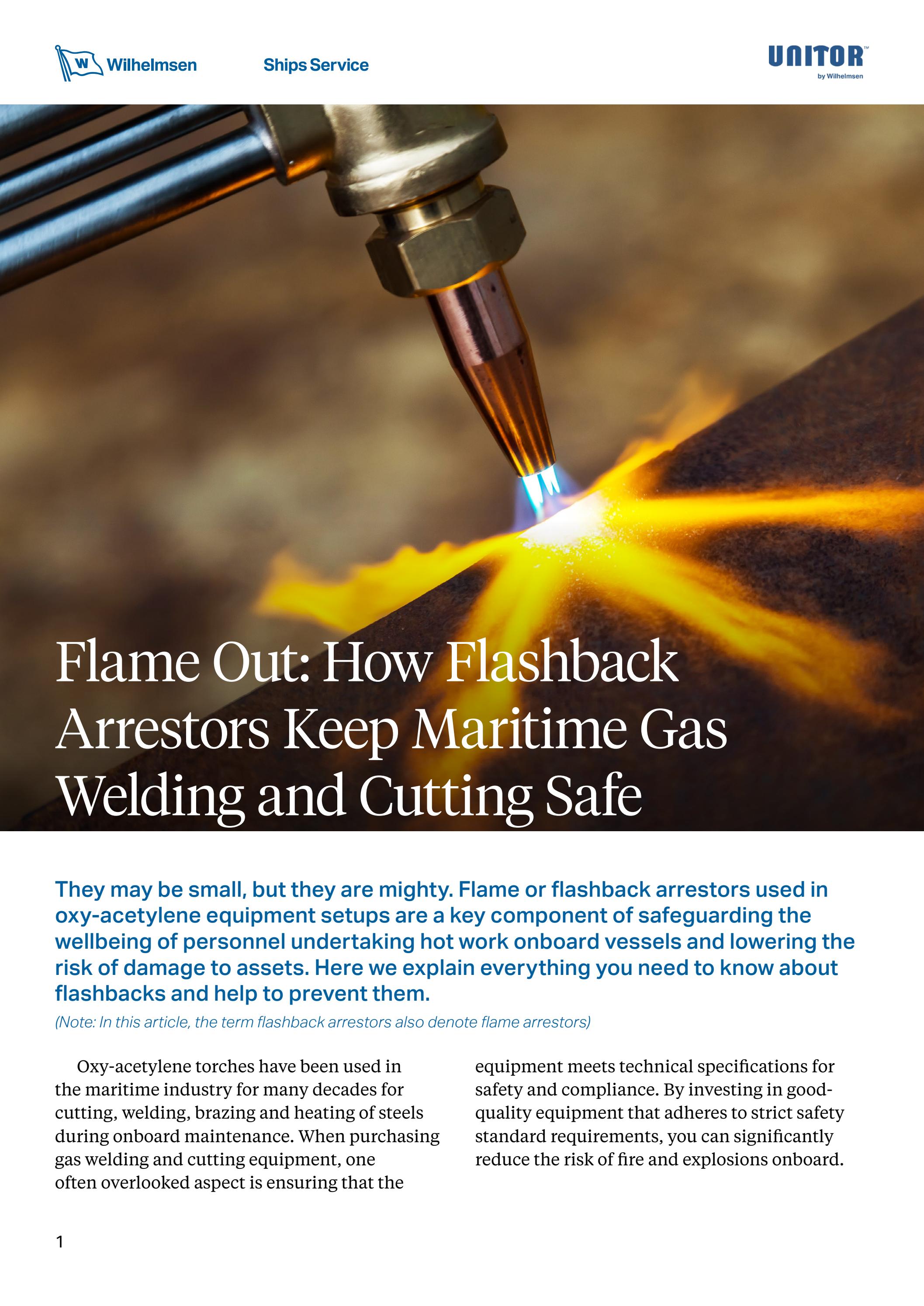 Flame out: How Flashback Arrestors Keep Maritime Gas Welding and ...