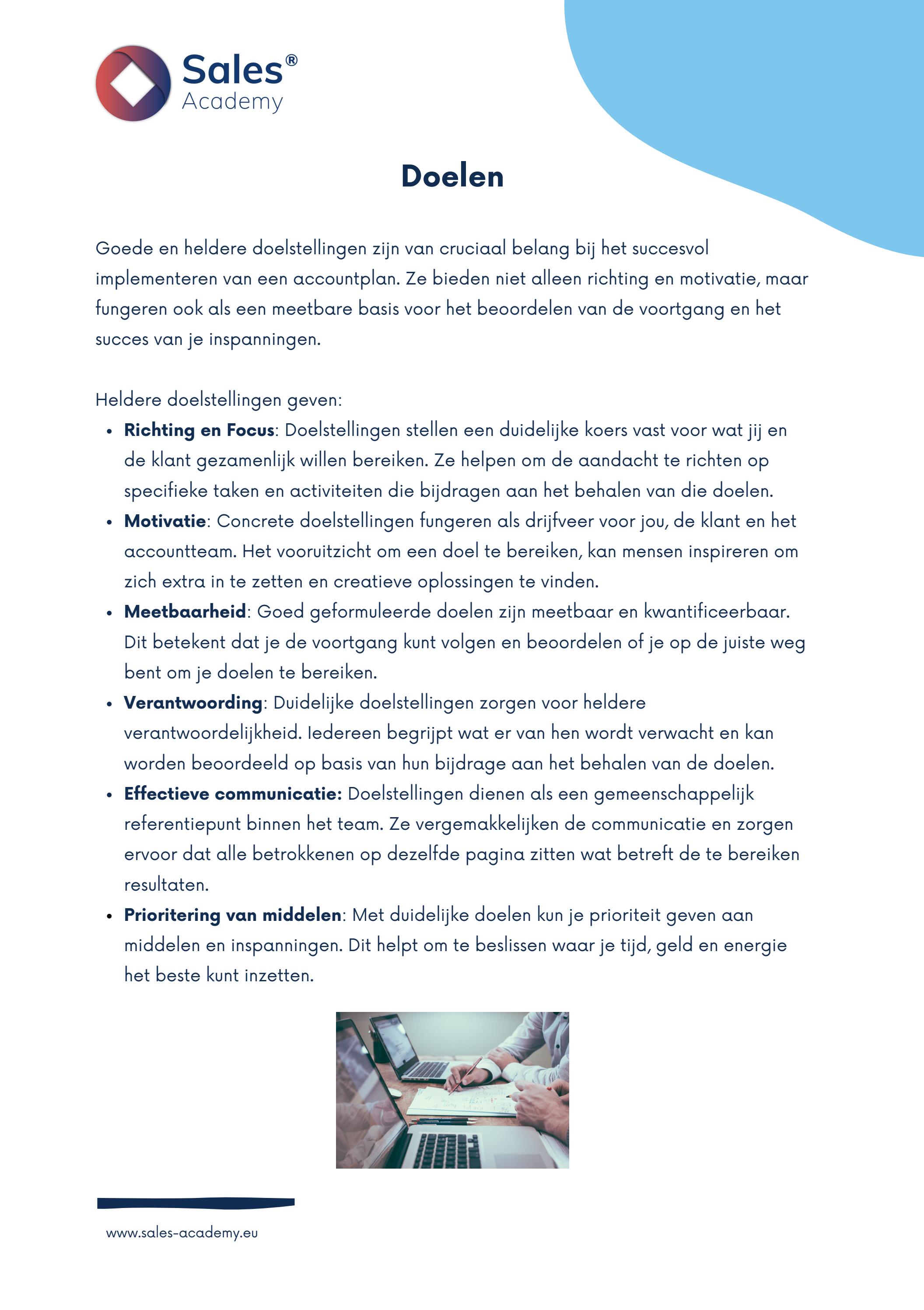 SA Blad Doelen by sales-academy - Issuu