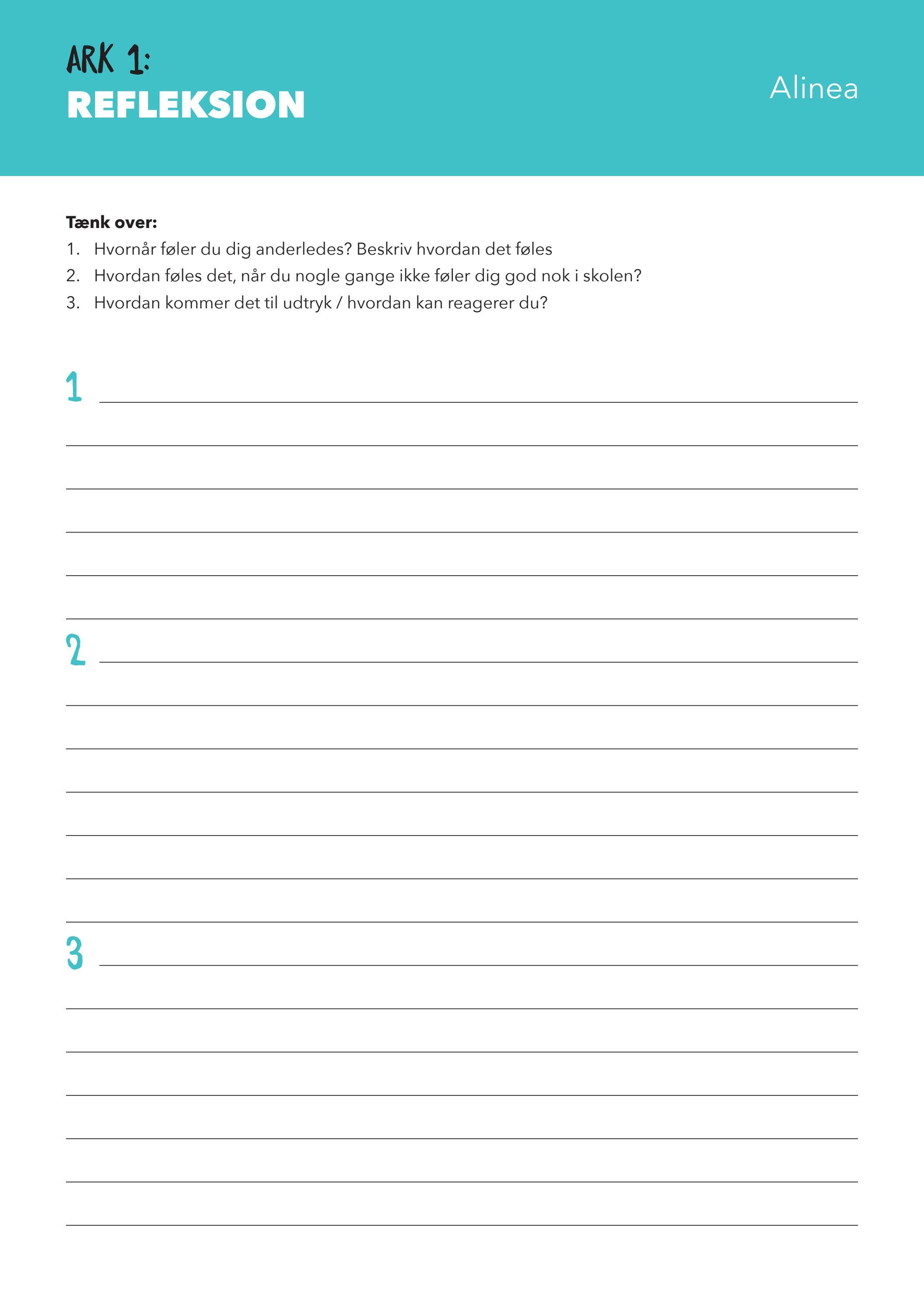 Ark 1: Refleksionsark by Alinea - Issuu