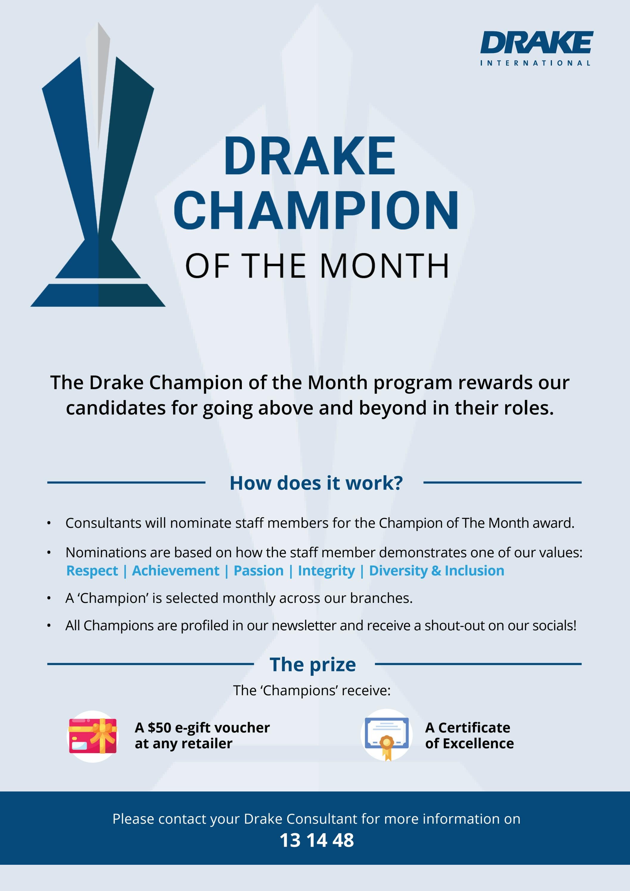 Drake Champion of the Month Flyer - 2023 by DrakeANZ - Issuu