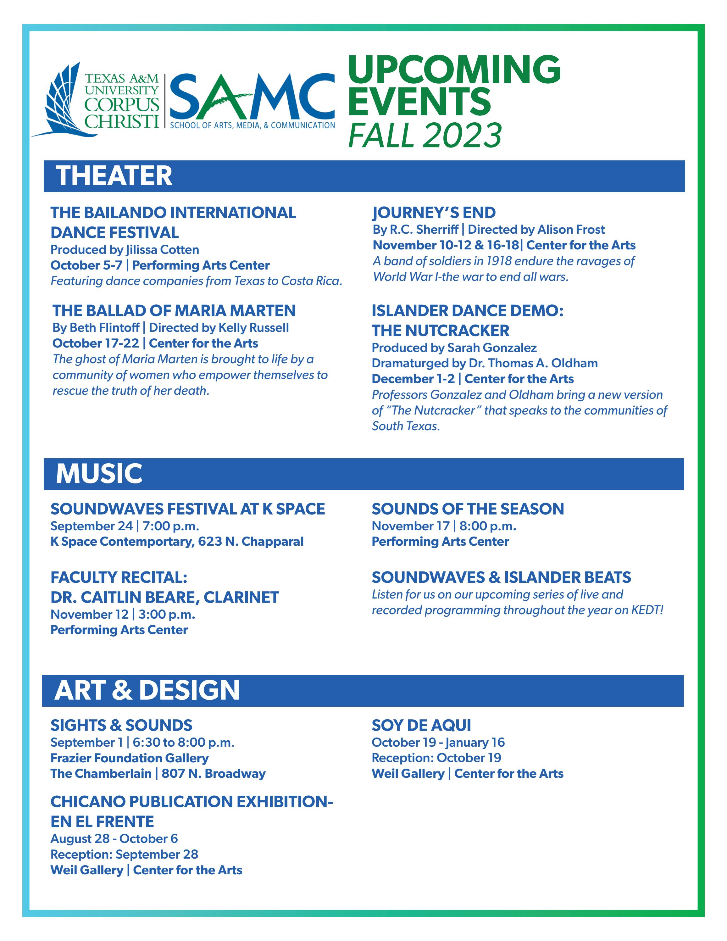 2023 SAMC Schedule by Texas A&M University-Corpus Christi - Issuu