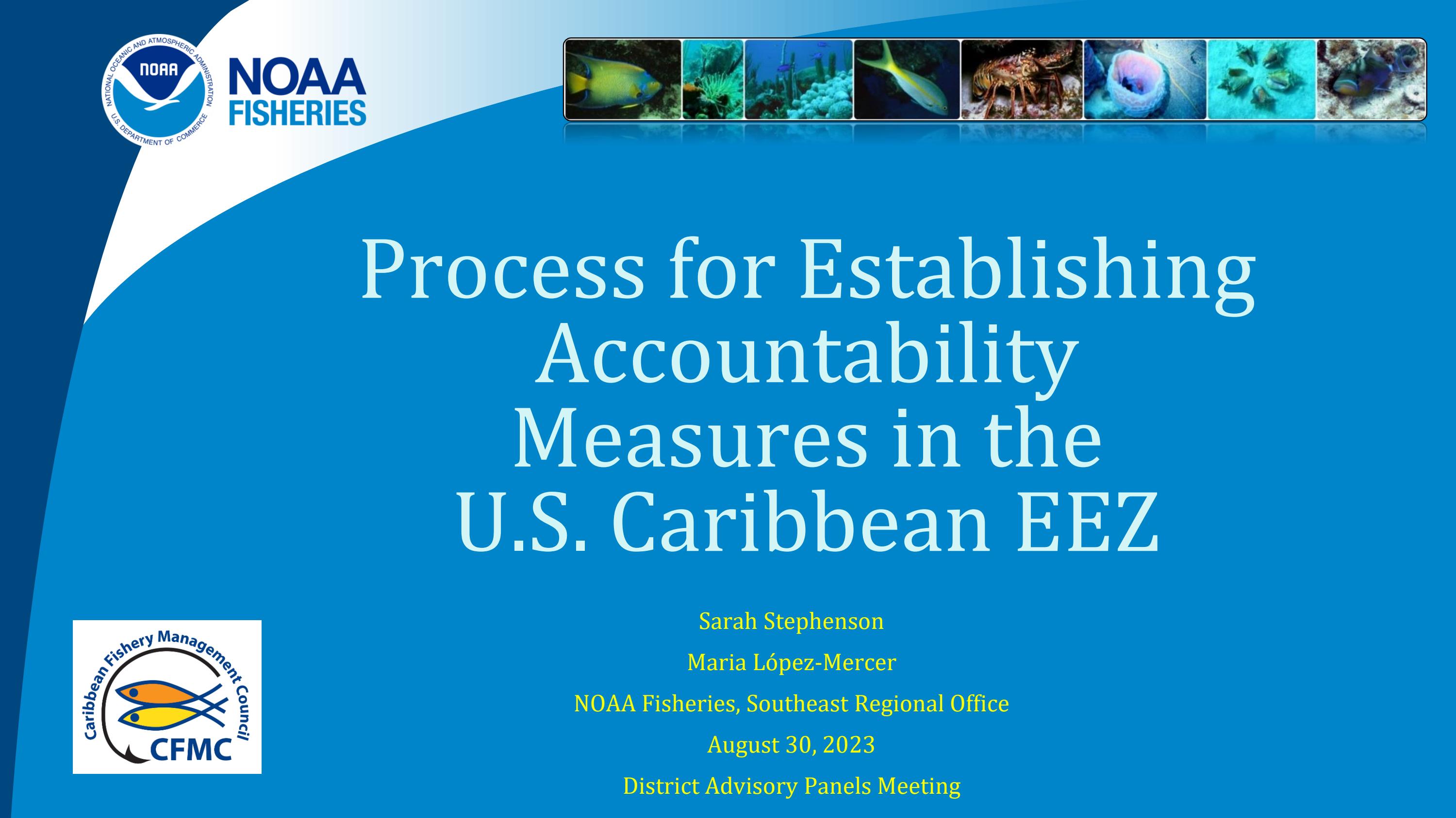 Process for Establishing AMs in the US Carib. EEZ / Proceso para ...