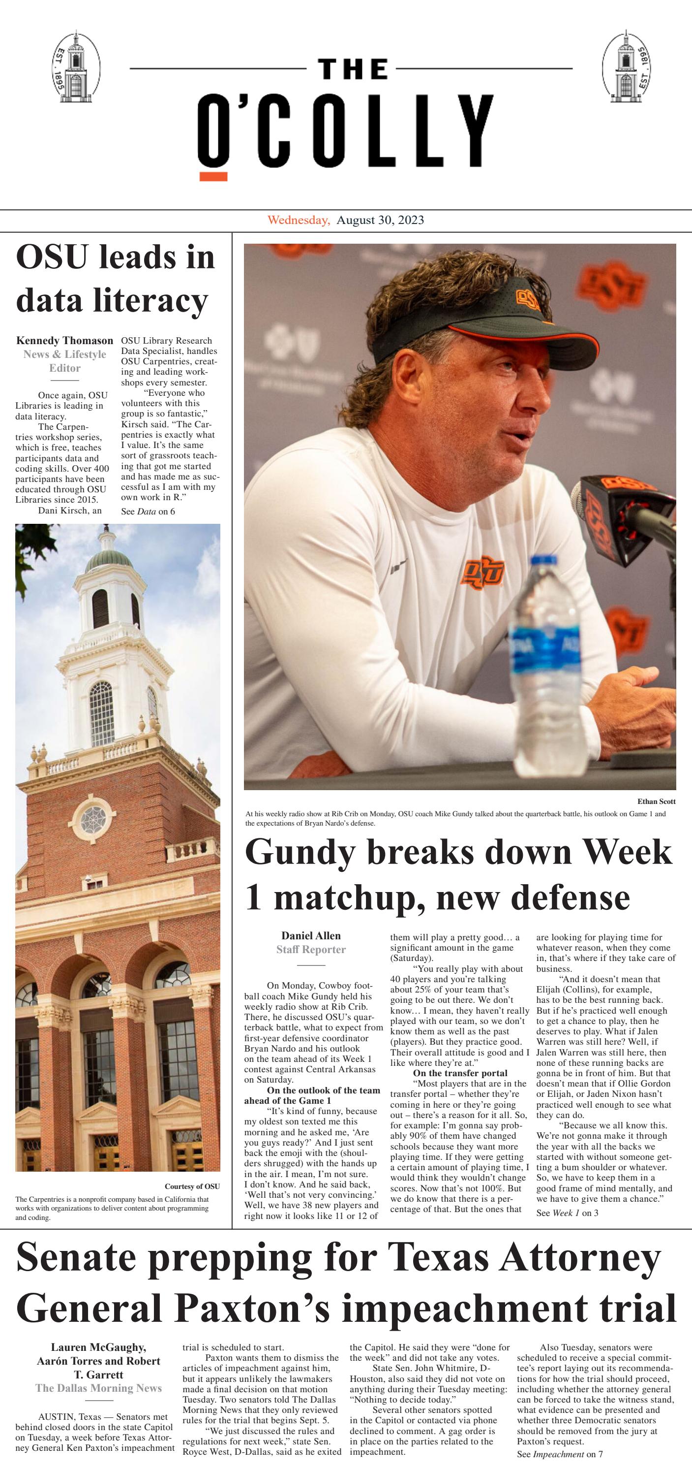 The O'Colly, Wednesday, August 30, 2023. by The O'Colly - Issuu