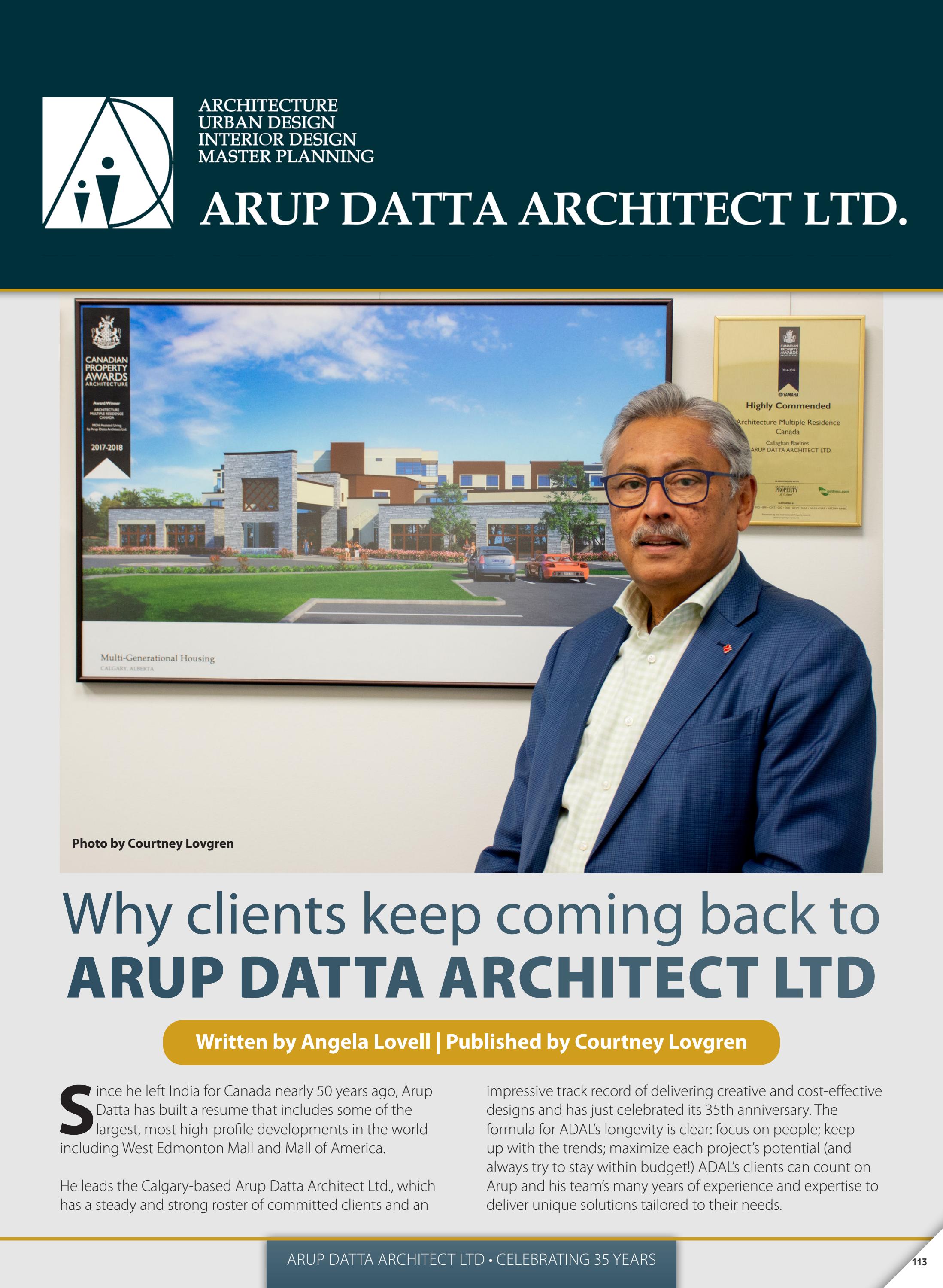 Arup Datta Architect Ltd. - Celebrating 35 Years by Business in Calgary ...