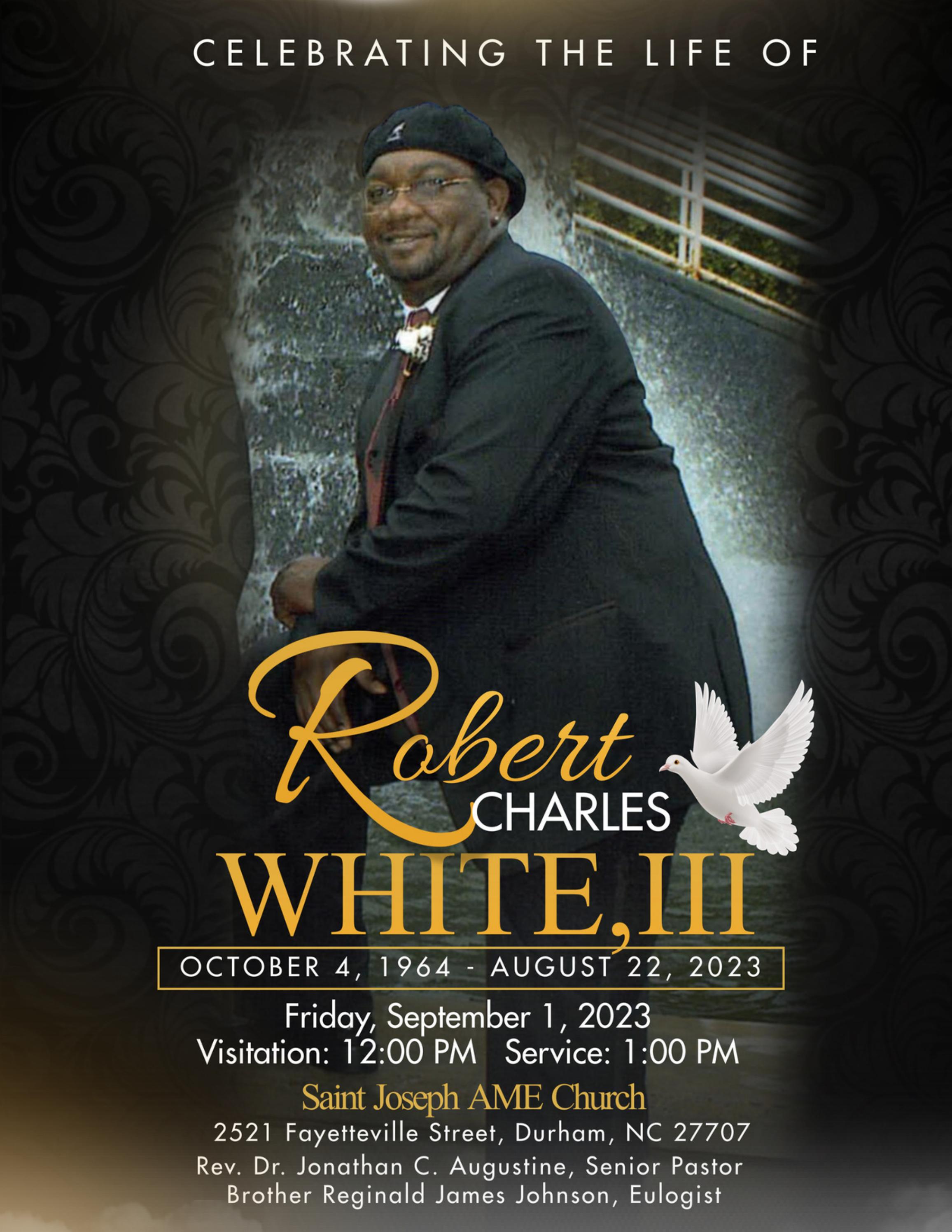 Celebrating the Life of Robert White by stjosephsamec - Issuu