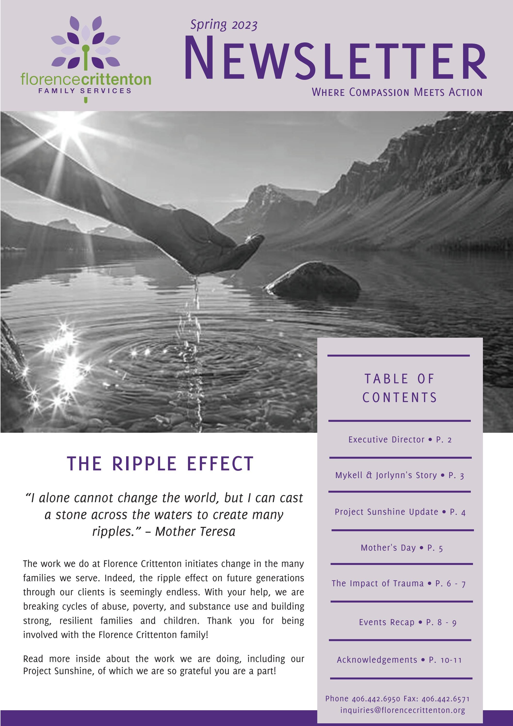 Florence Crittenton - Spring 2023 Newsletter by Deanna Johnson - Issuu