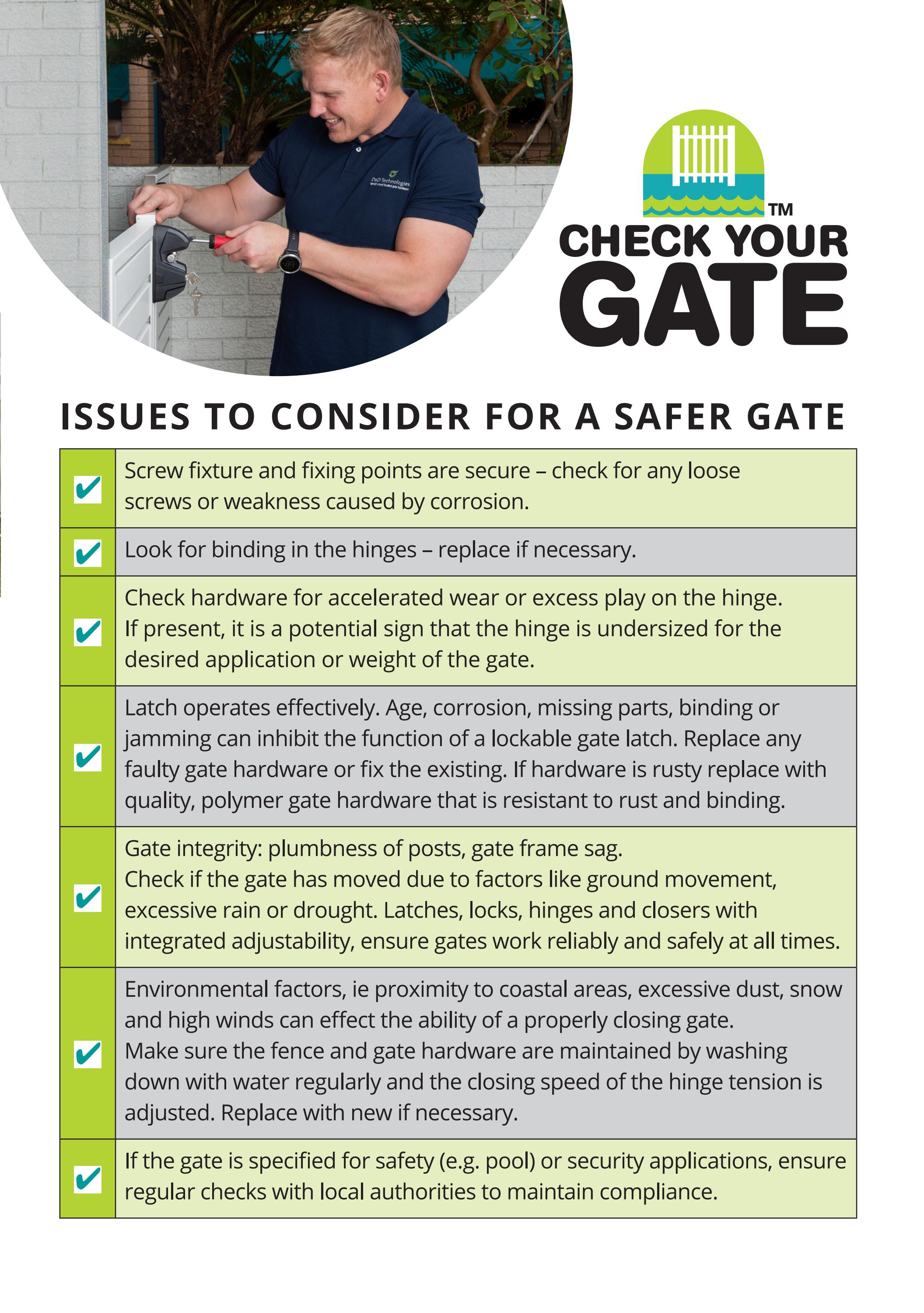Safe Gates Help Save Lives – Checklist by D&D Technologies - Issuu