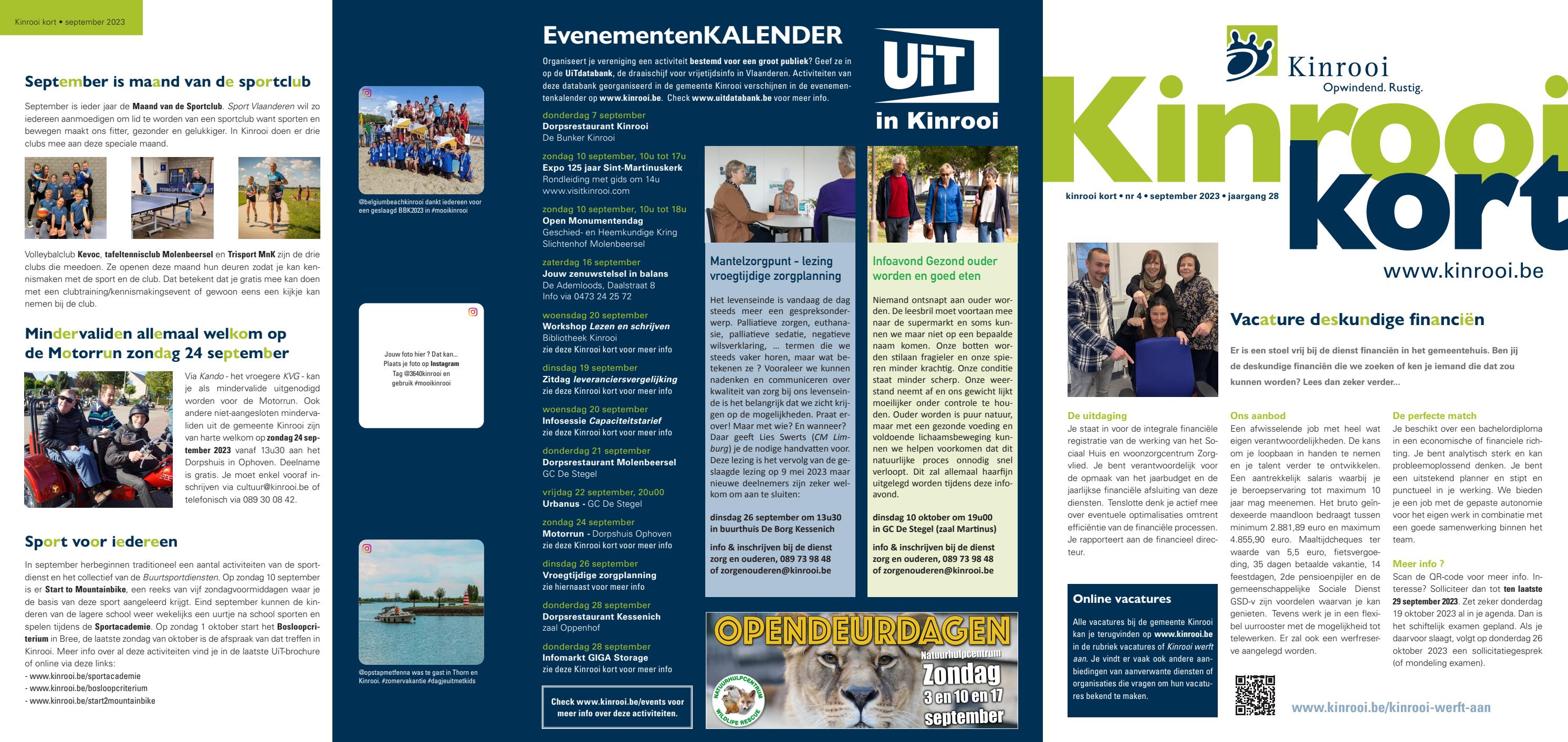 Kinrooi KORT #04 september 2023 by Gemeente KINROOI - Issuu