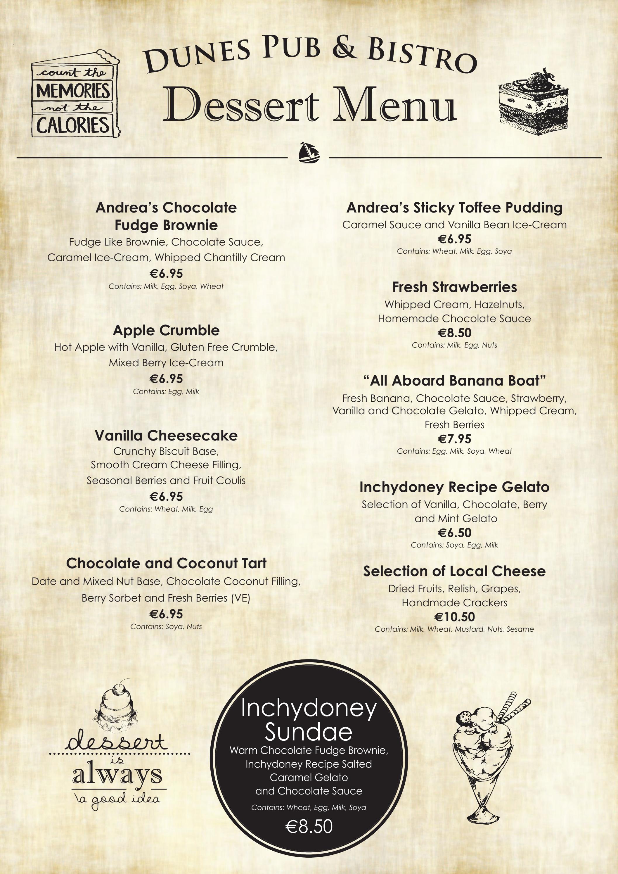 Dunes Dessert Menu by Inchydoney Island - Issuu