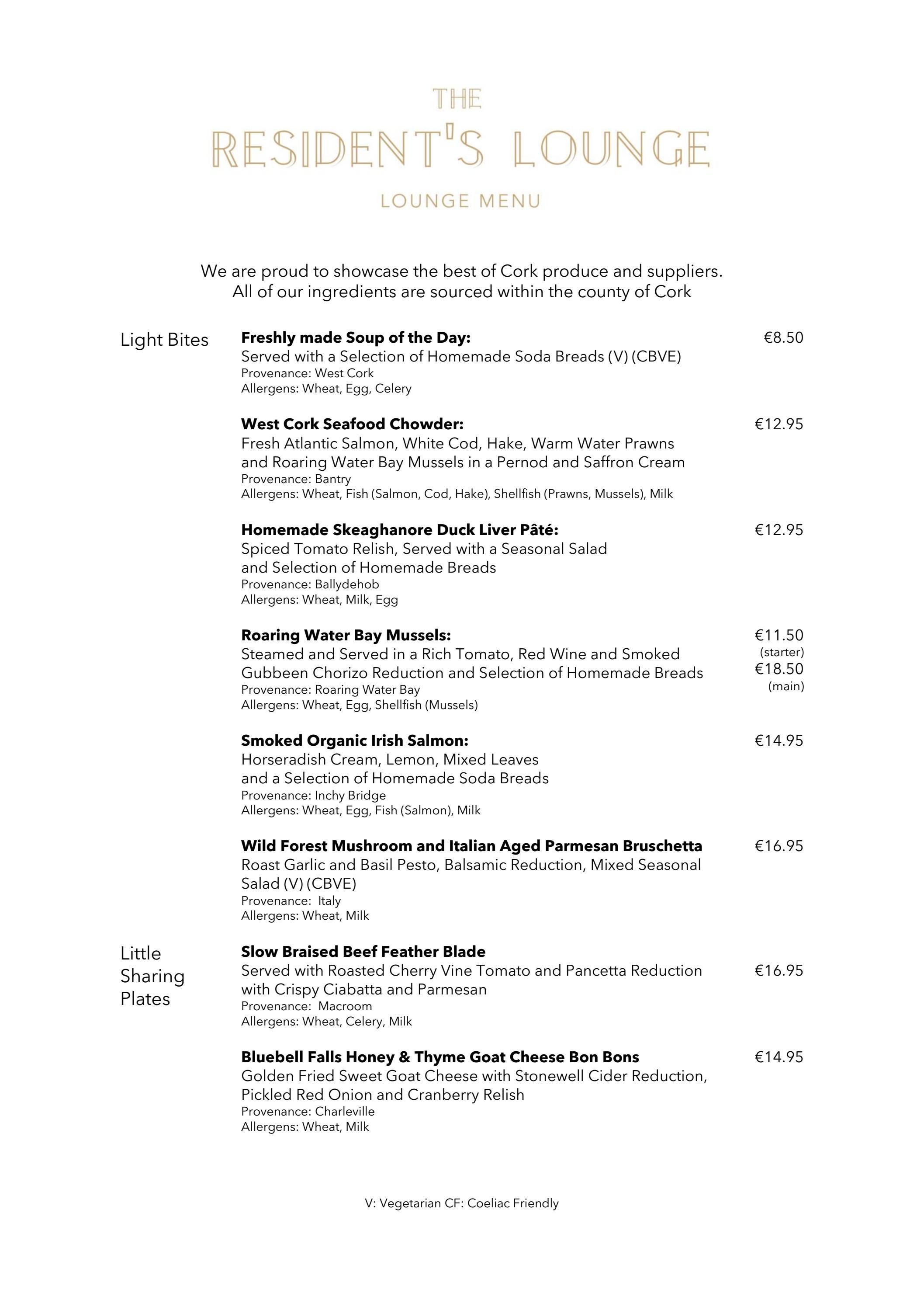 Resident's Lounge Menu by Inchydoney Island - Issuu