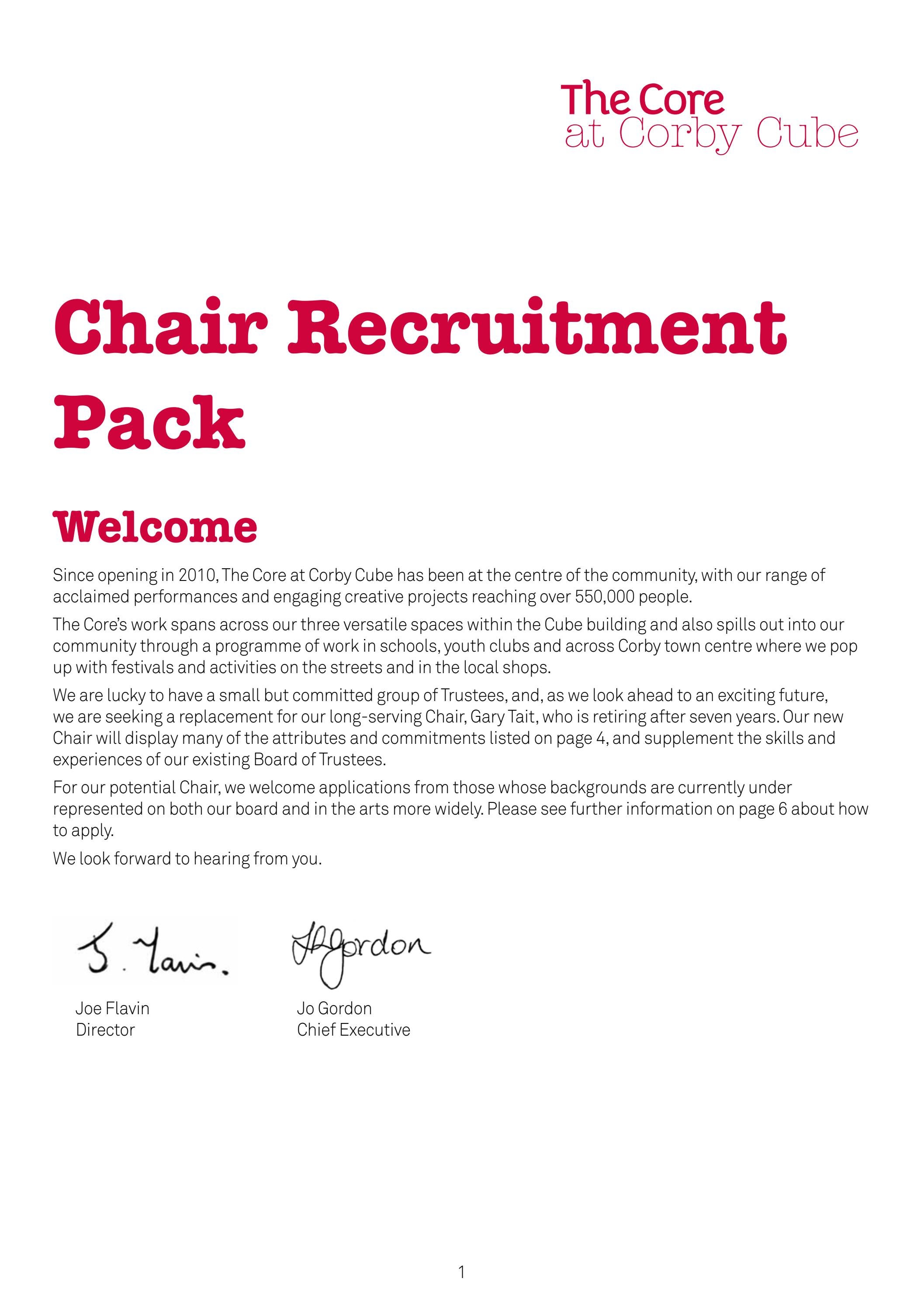 The Core Chair Recruitment Pack Aug 2023 Easy Read by RoyalDerngate - Issuu