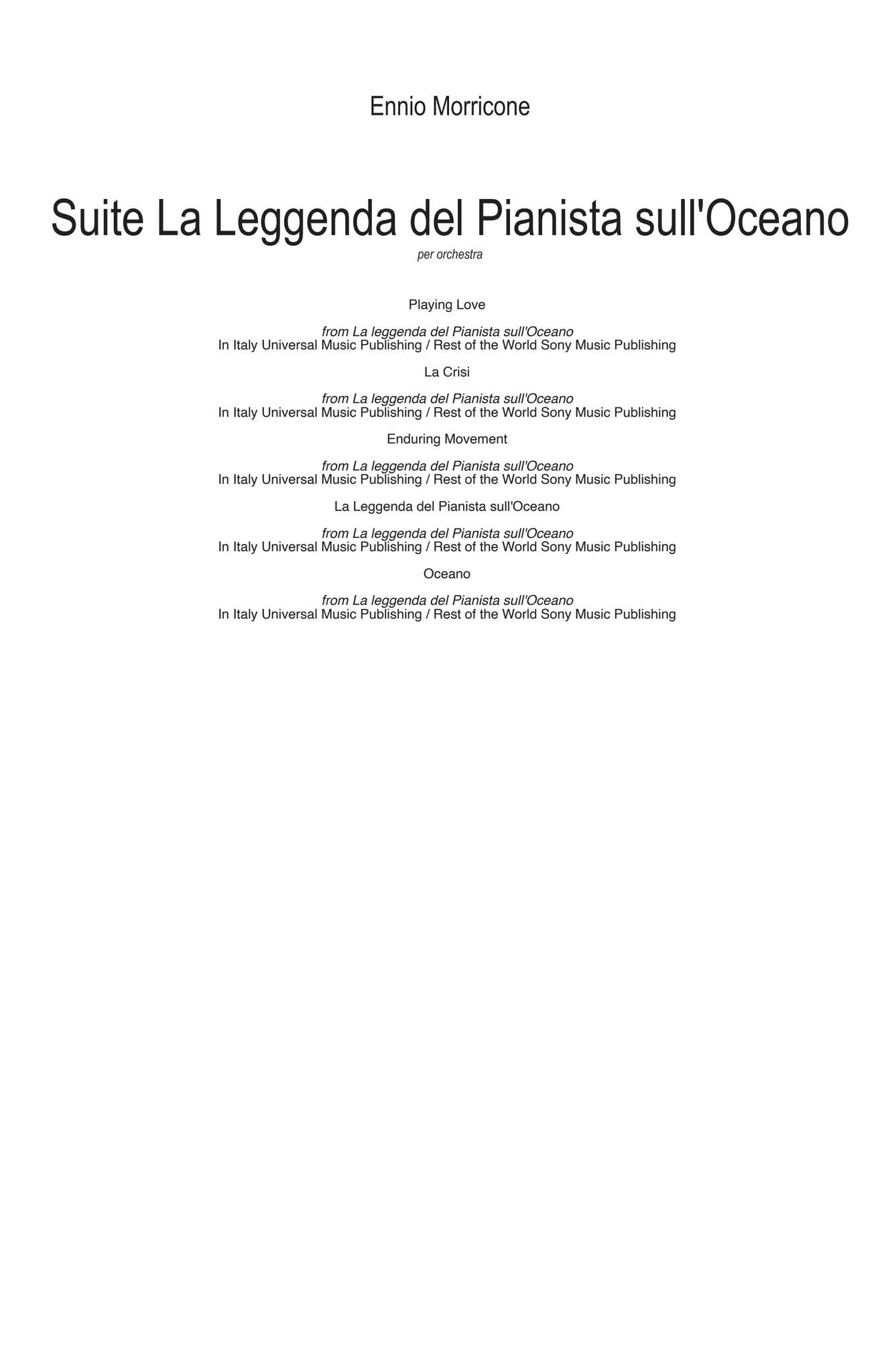 Morricone THE LEGEND OF 1900 SUITE by ScoresOnDemand - Issuu