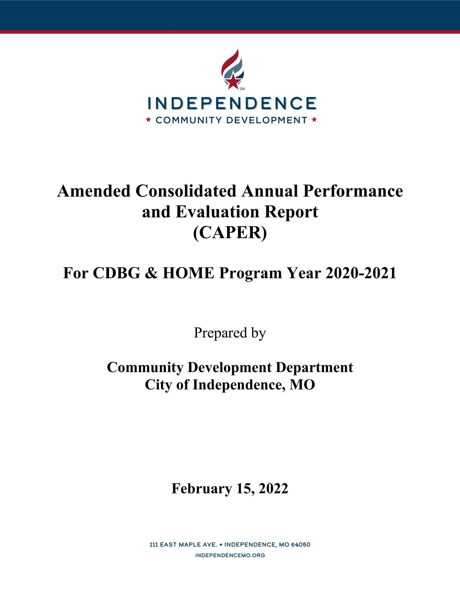 Amended CAPER CDBG & HOME Program 2020-21 by cityofindepmo - Issuu