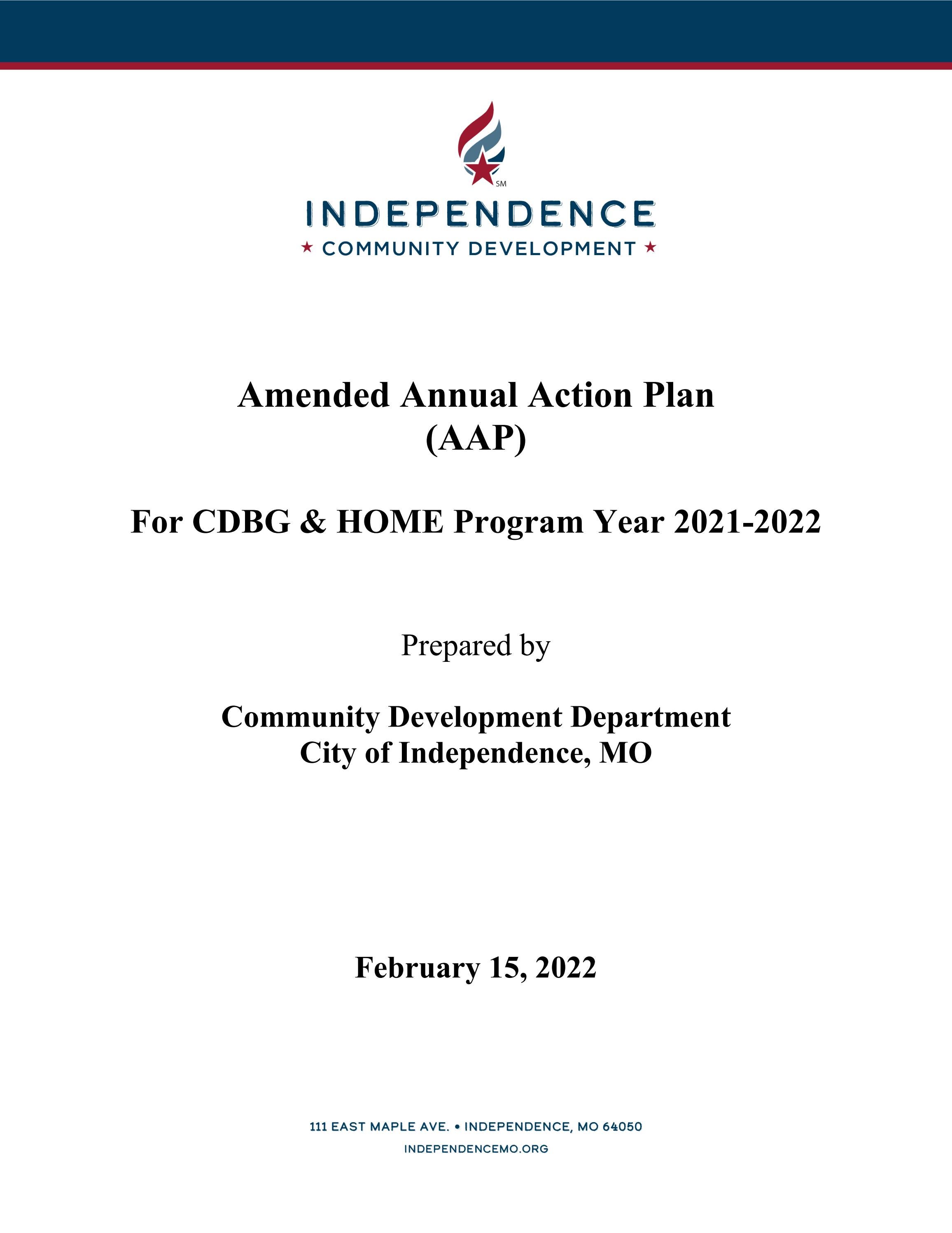 Amended Annual Action Plan for CDBG & HOME Program 2021-22 by ...