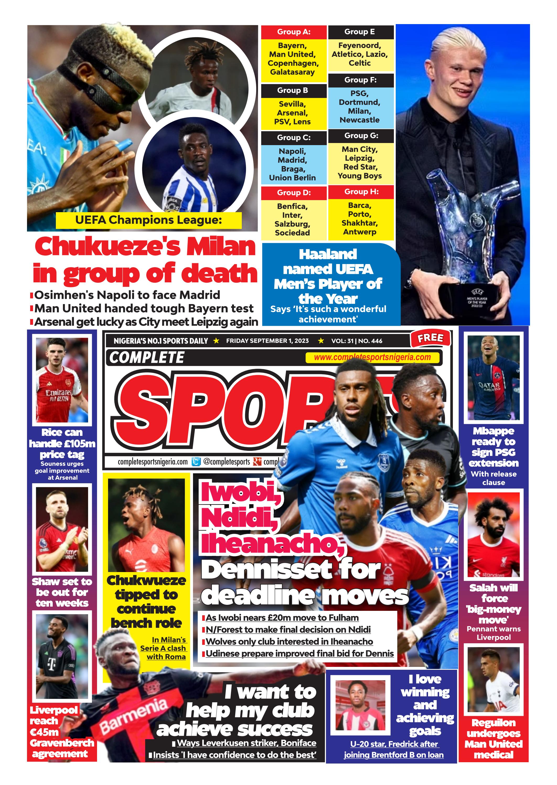 COMPLETE SPORTS - FRIDAY, SEPT. 1ST, 2023 by Complete Sports - Issuu