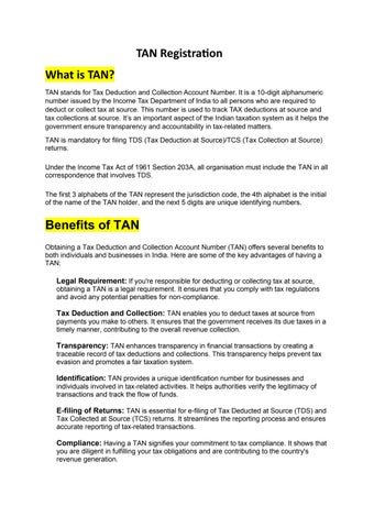 TAN Registration by Legal Minions - Issuu