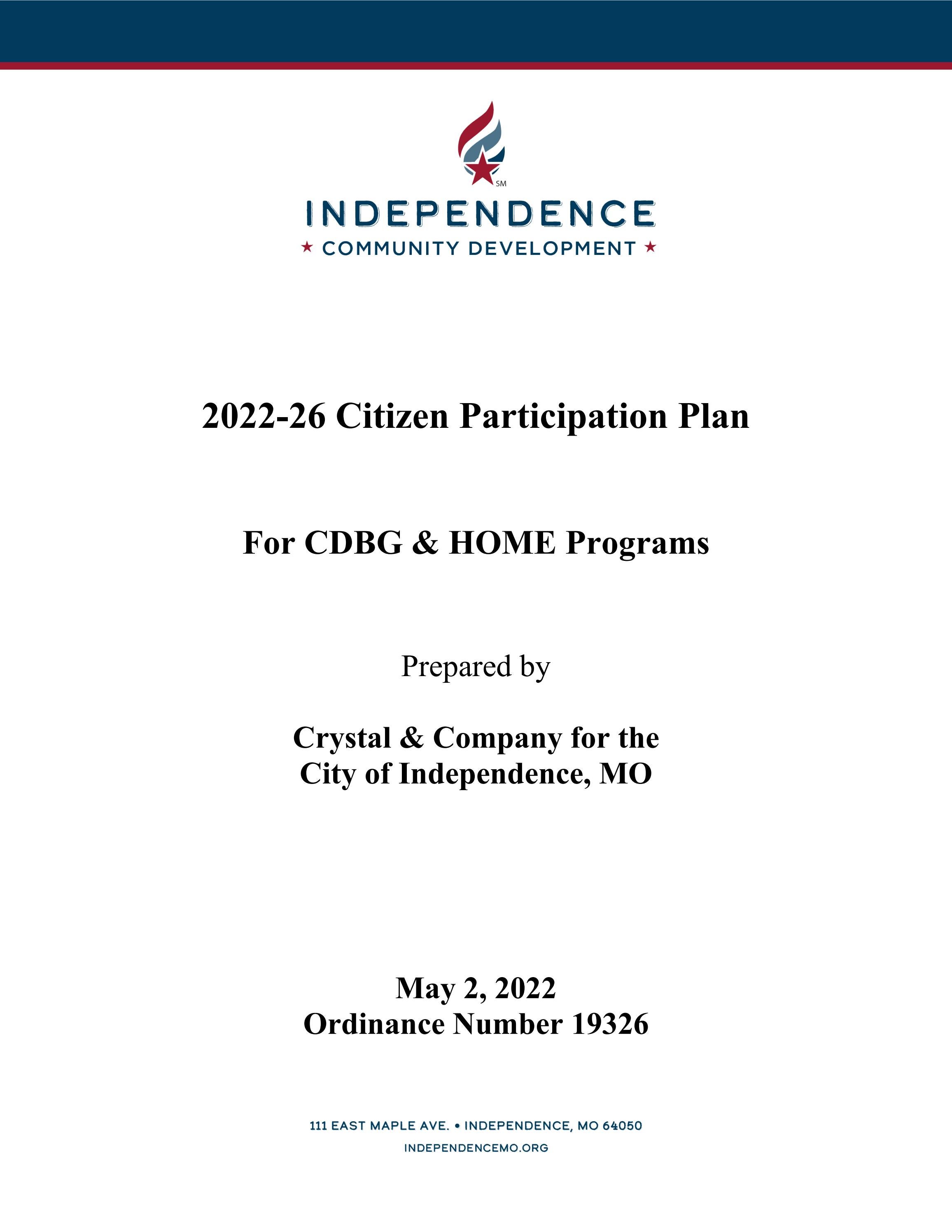 2022-26 Citizen Participation Plan by cityofindepmo - Issuu
