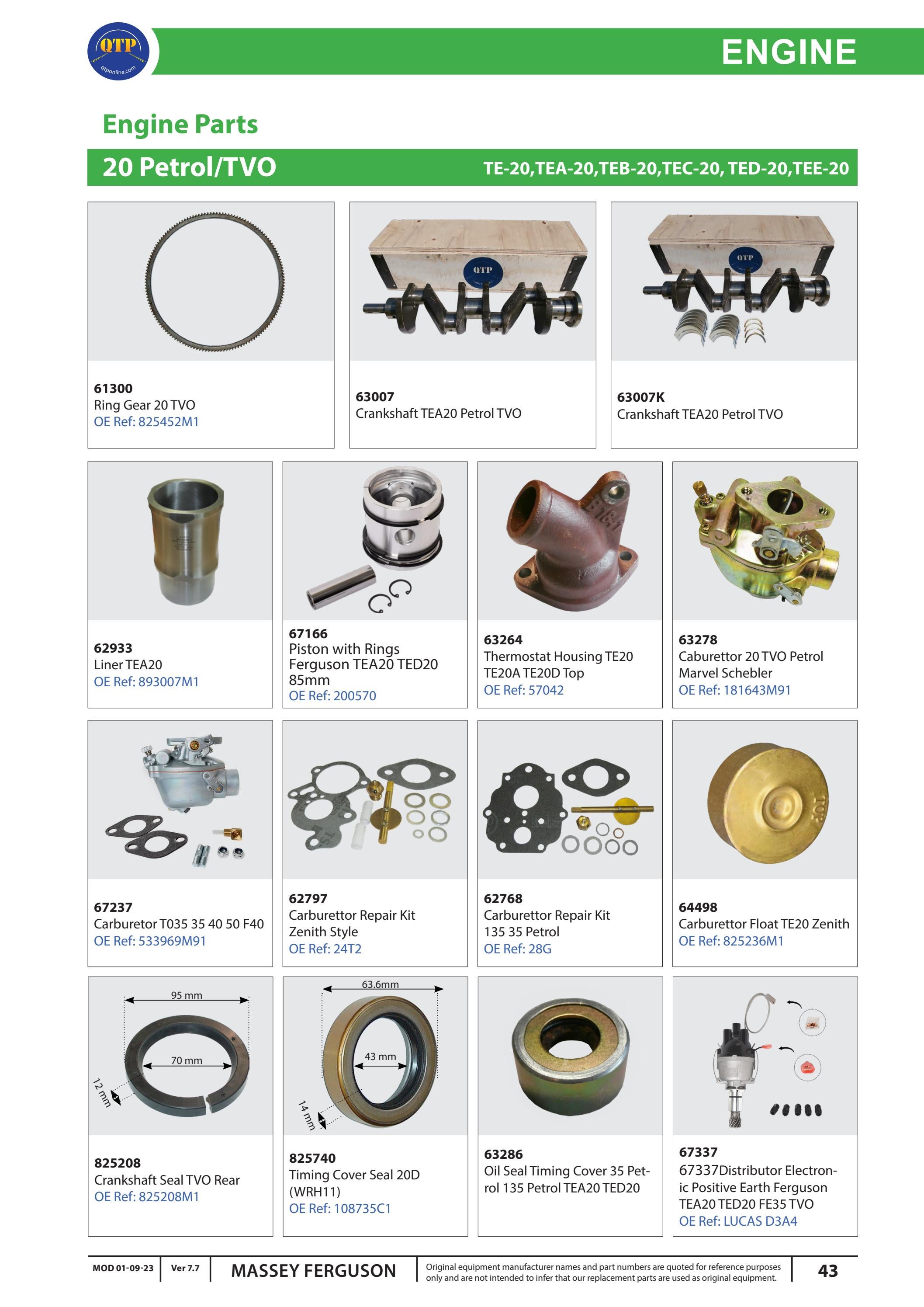 QTP Massey Ferguson Part Catalogue by Quality Tractor Parts - Issuu